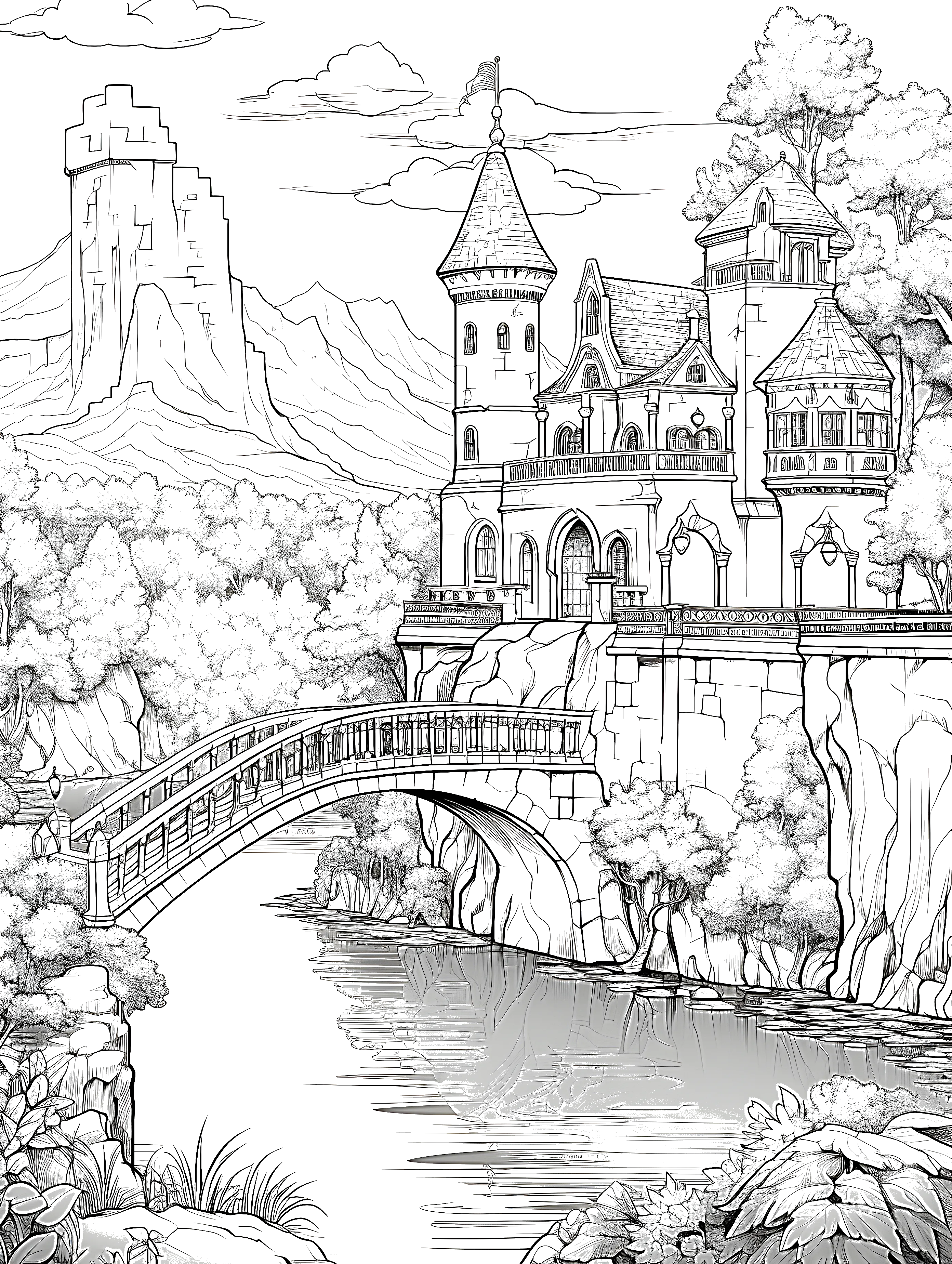 castle drawbridge coloring pages