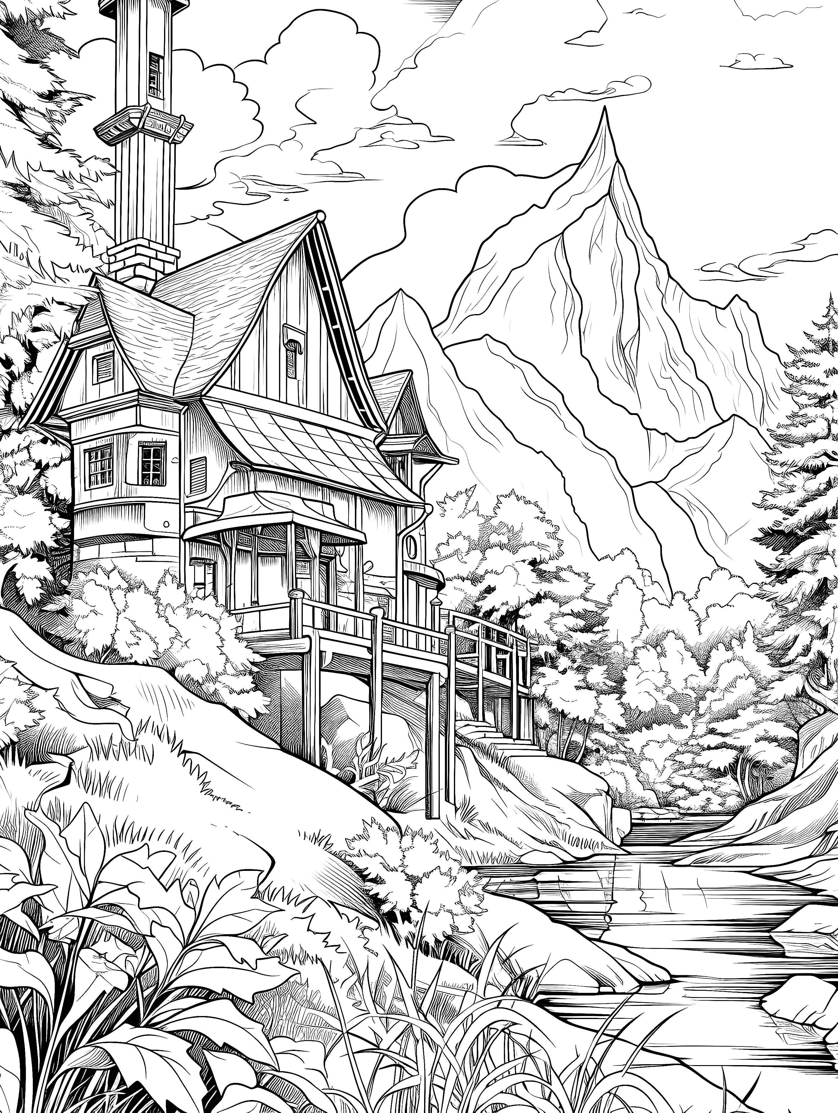 villa coloring page