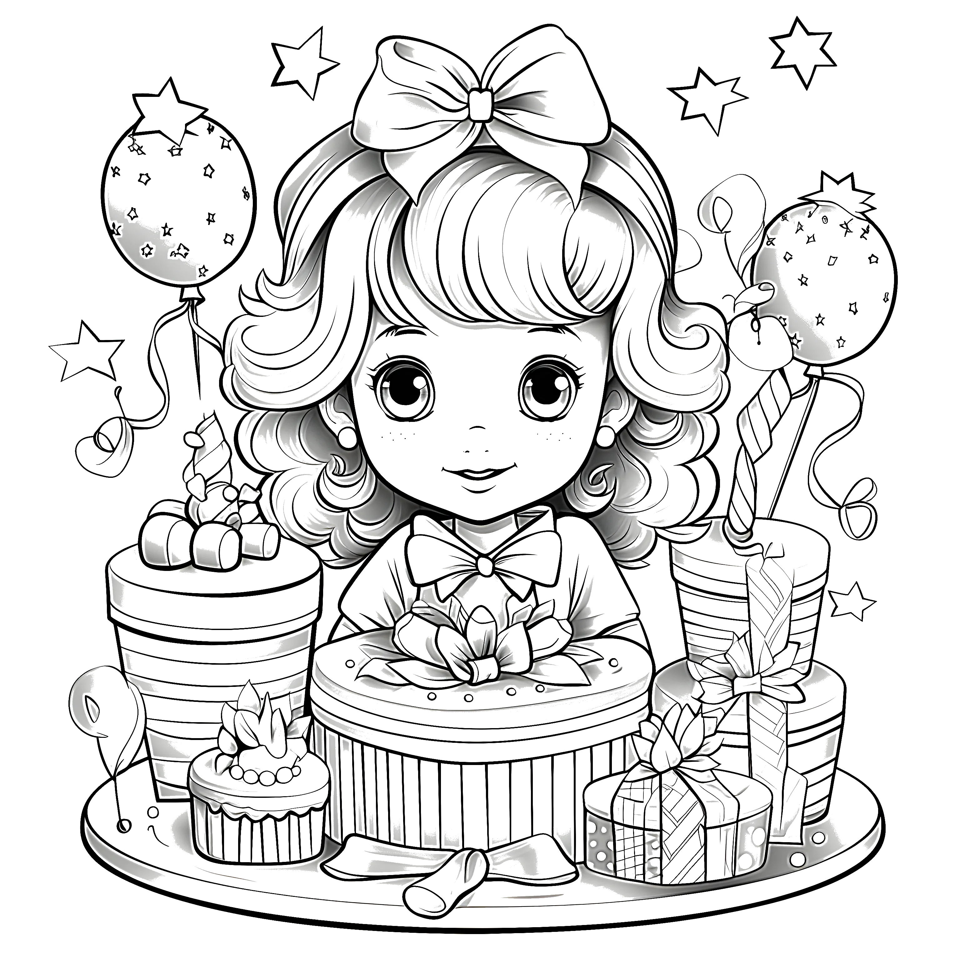 birthday girl coloring pages printable