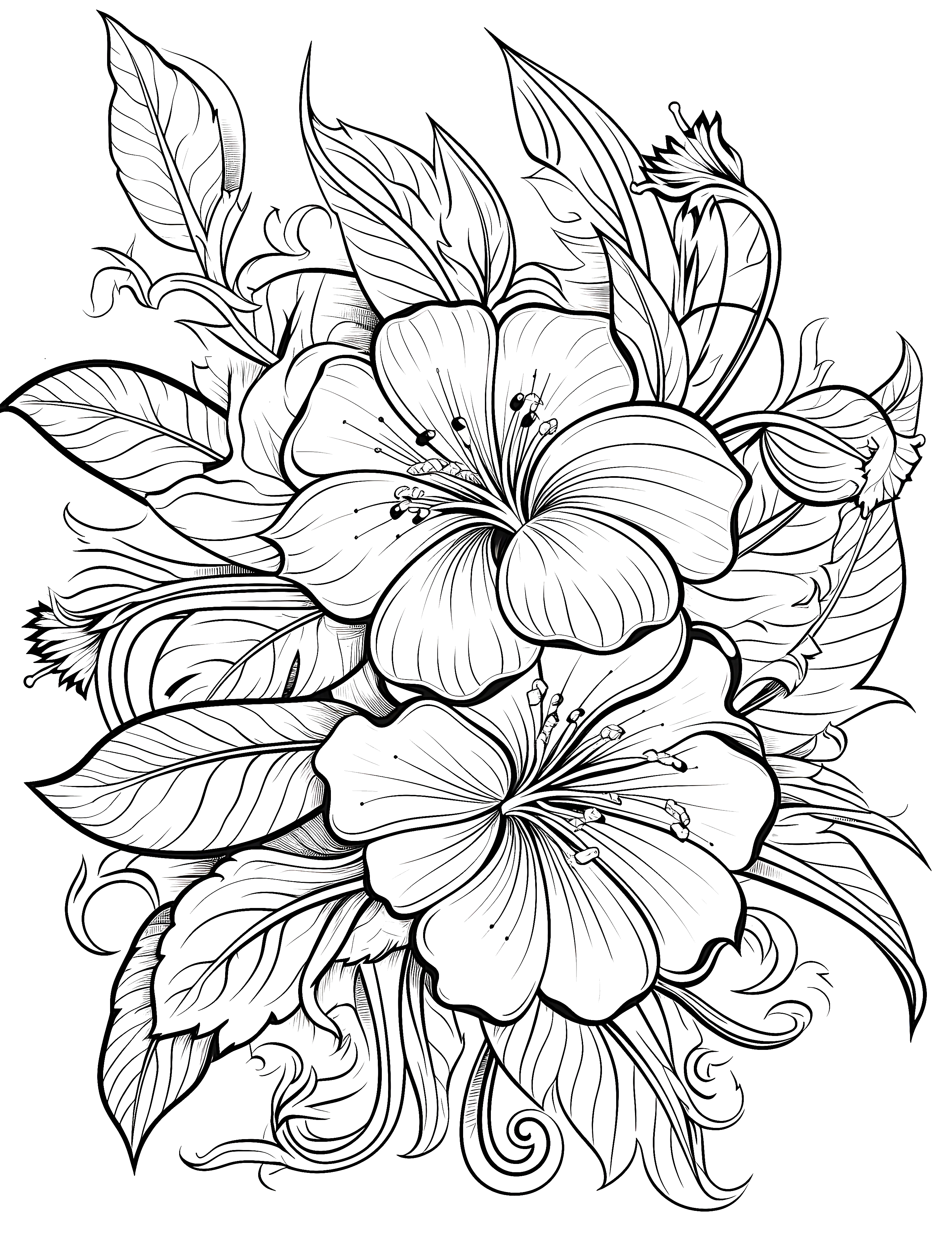 free printable hibiscus coloring pages