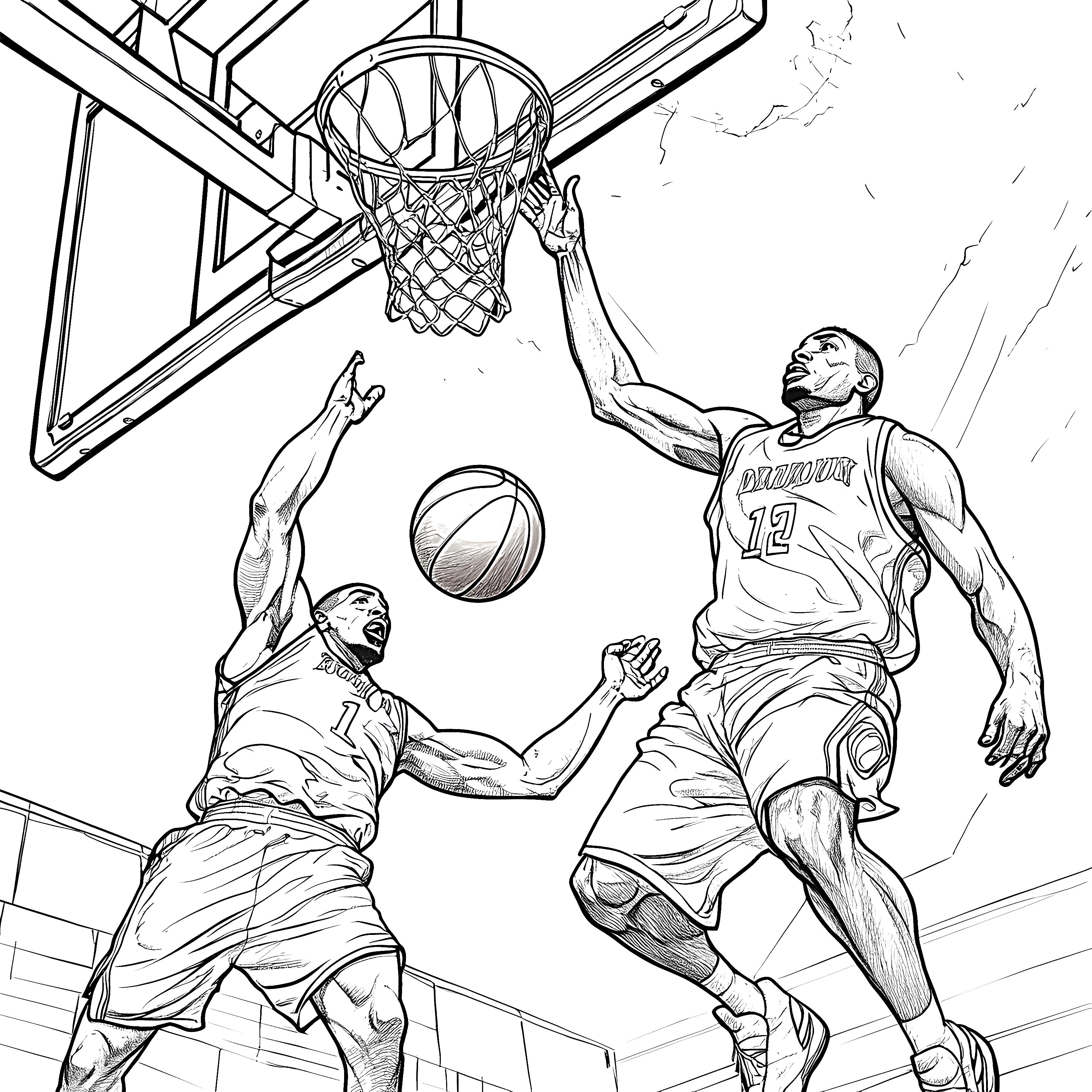 basketball printable coloring pages