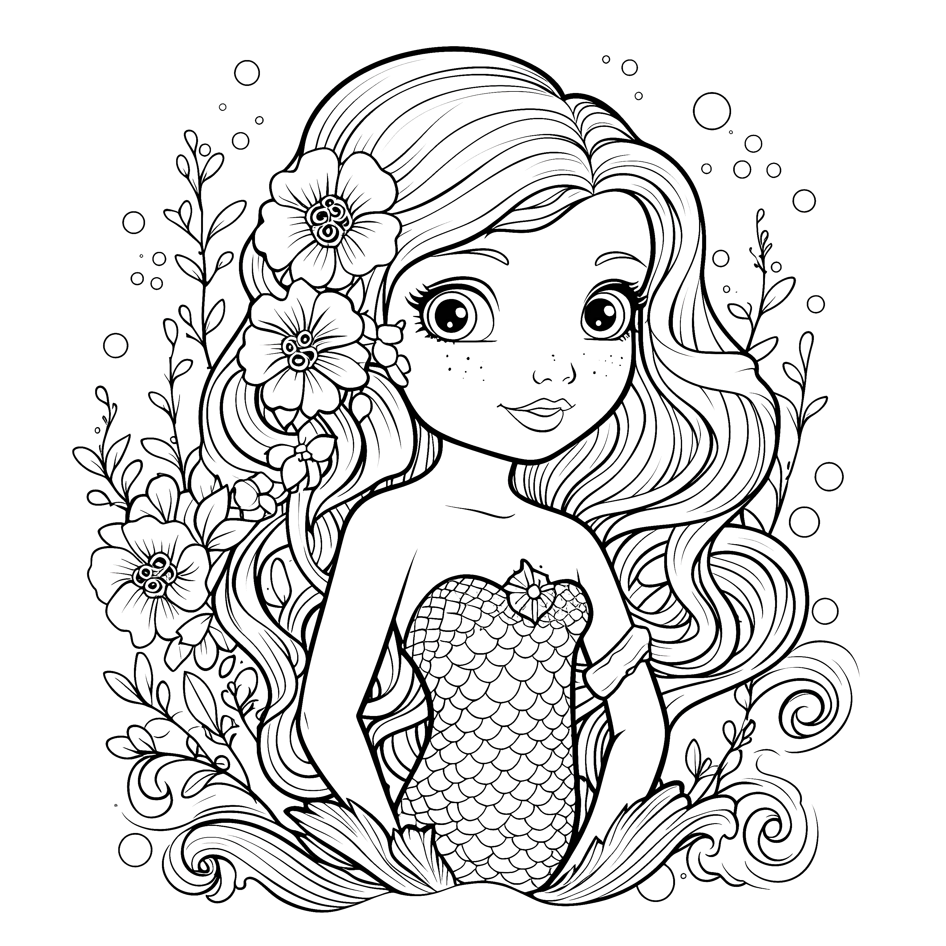 printable coloring pages for kids mermaids