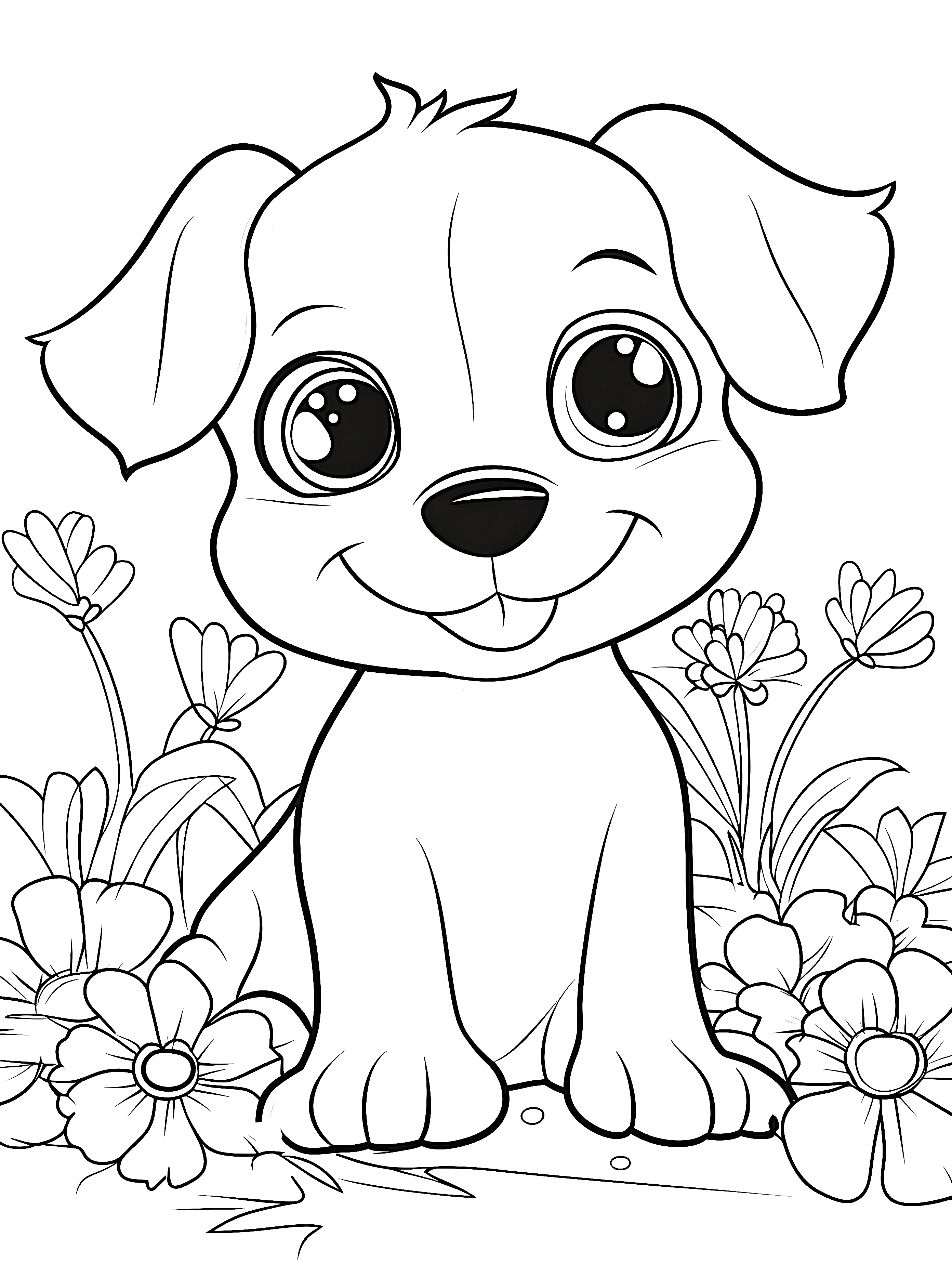 cute cartoon puppy coloring pages