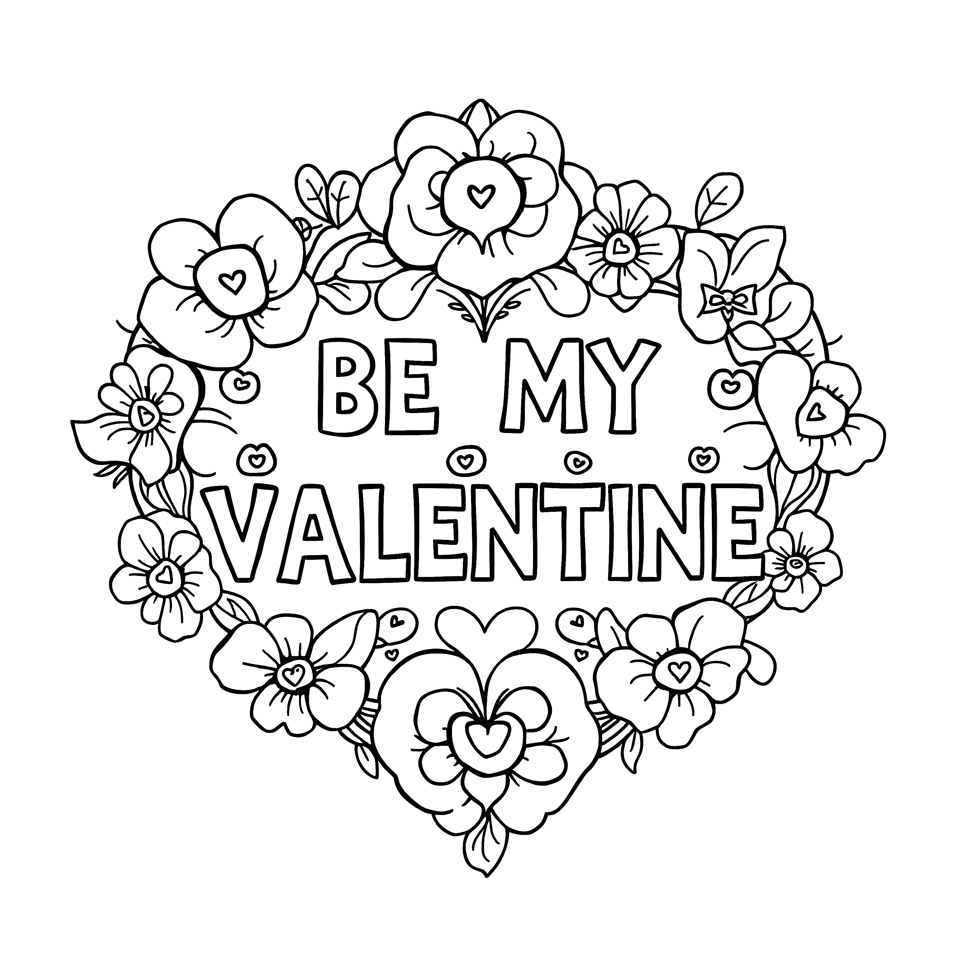 FREE Be My Valentine Coloring Page Download - Perfect for Valentine's ...