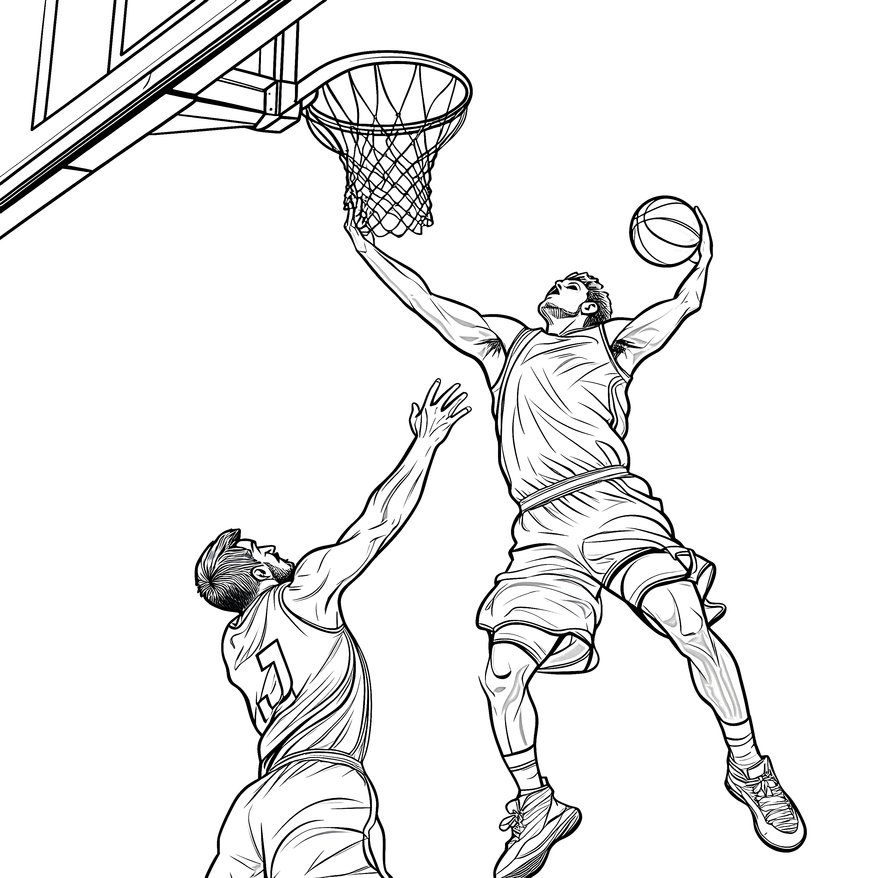 basketball slam dunk coloring page