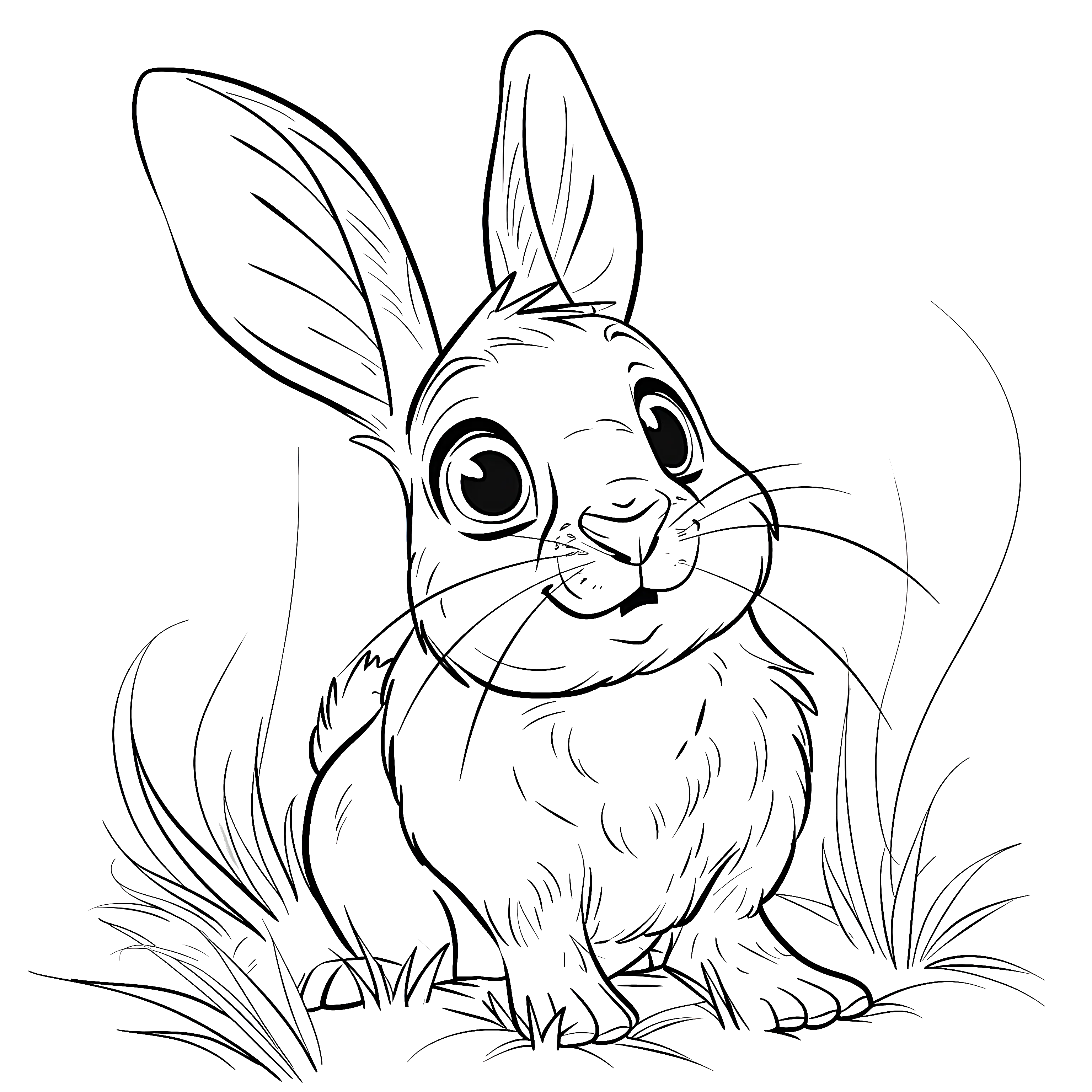 FREE Rabbit Coloring Page - Adorable Bunny in Grass - Download NOW 🐾 ...