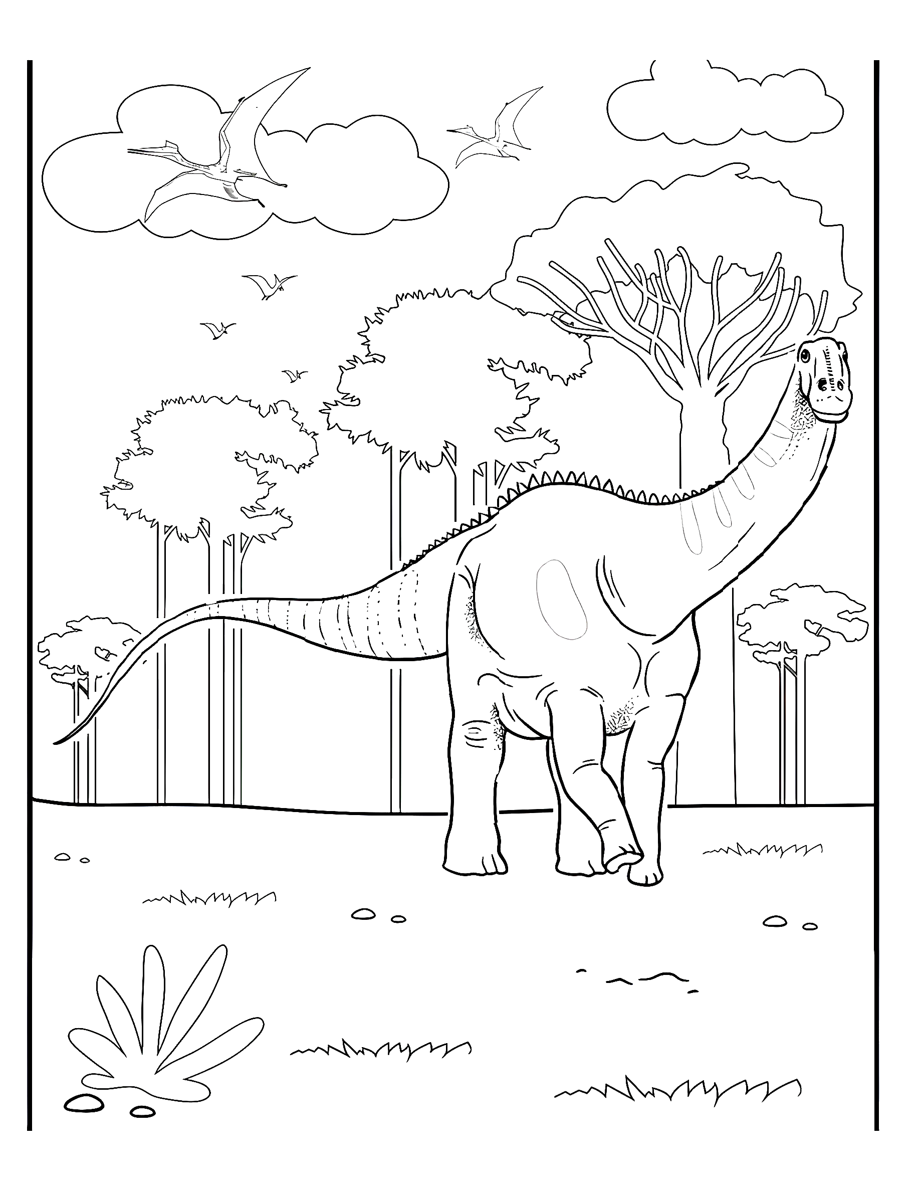 FREE Dinosaur Forest Adventure Coloring Page - Download NOW 🦖 – Davinci ...