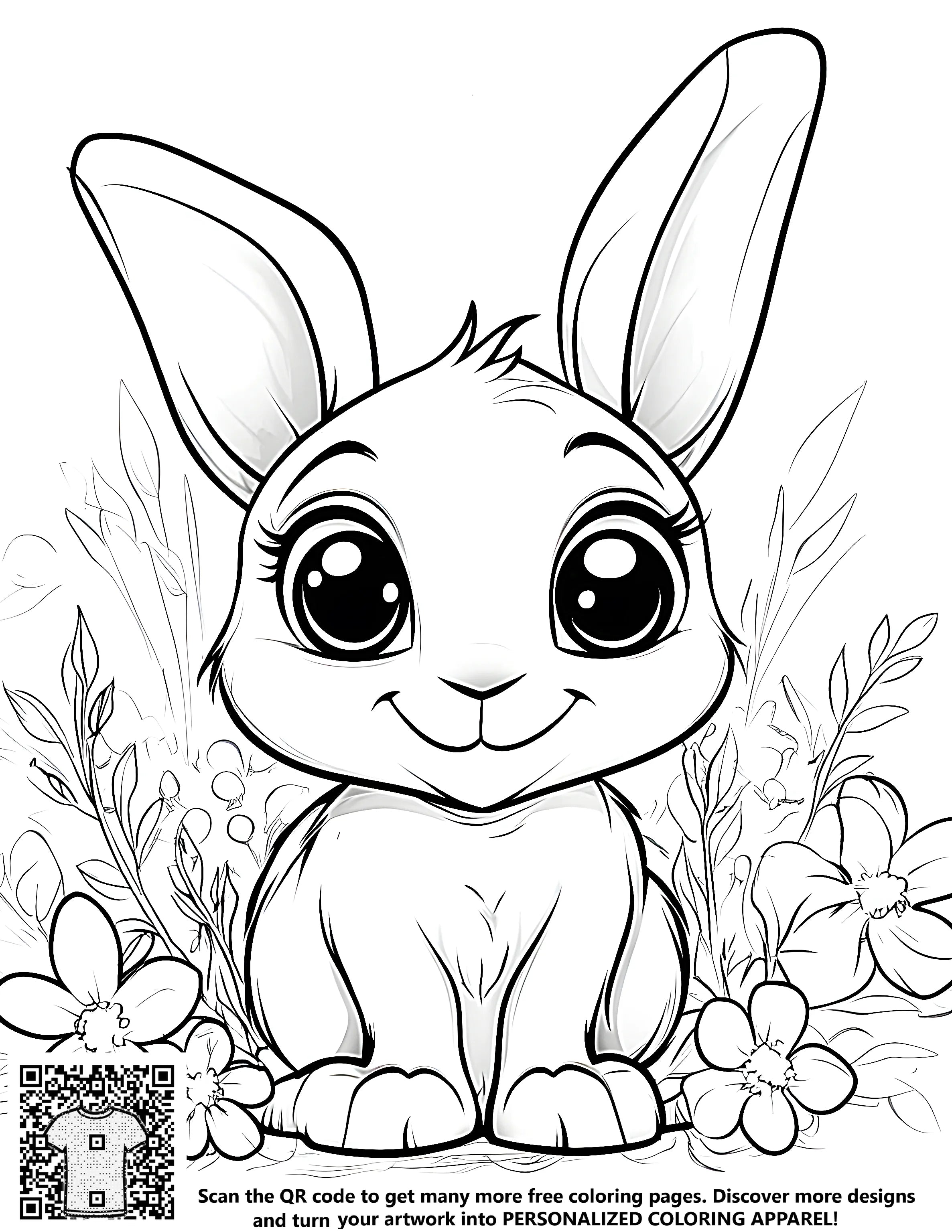 Free Cute Bunny Coloring Page PDF | DaVinci in You – Davinci in You