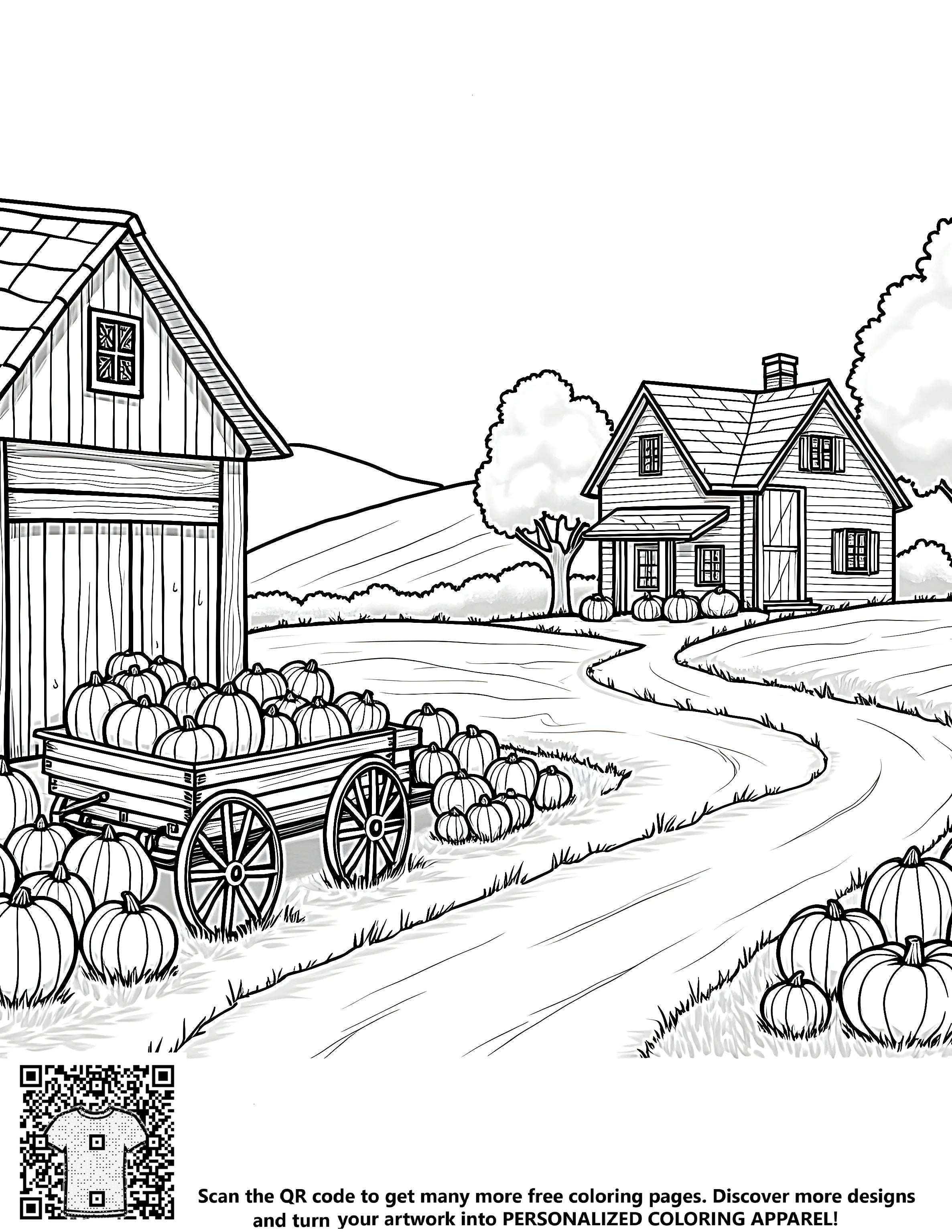 FREE Farm Countryside Coloring Page - Printable Download – Davinci in You