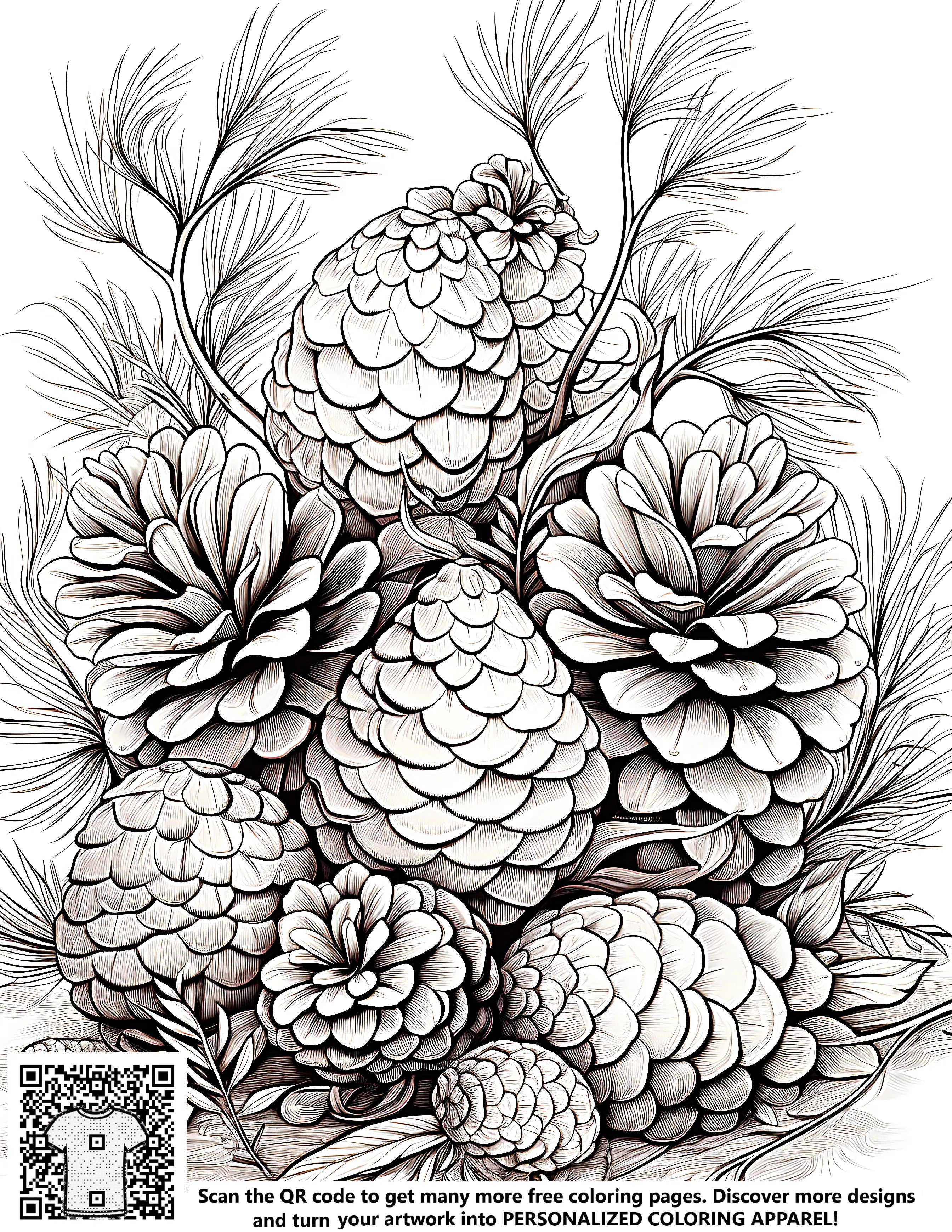 Free Pinecones Coloring Page PDF | DaVinci in You – Davinci in You