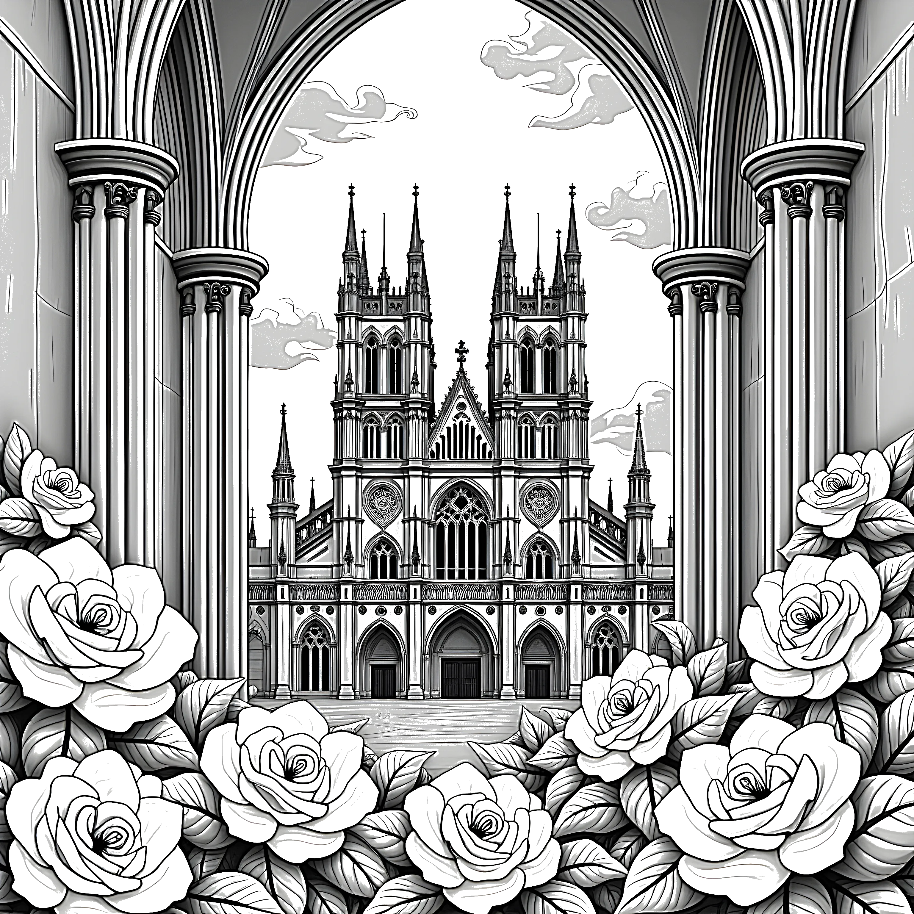 Free Gothic Cathedral Coloring Page (Printable PDF) | DaVinci in You ...