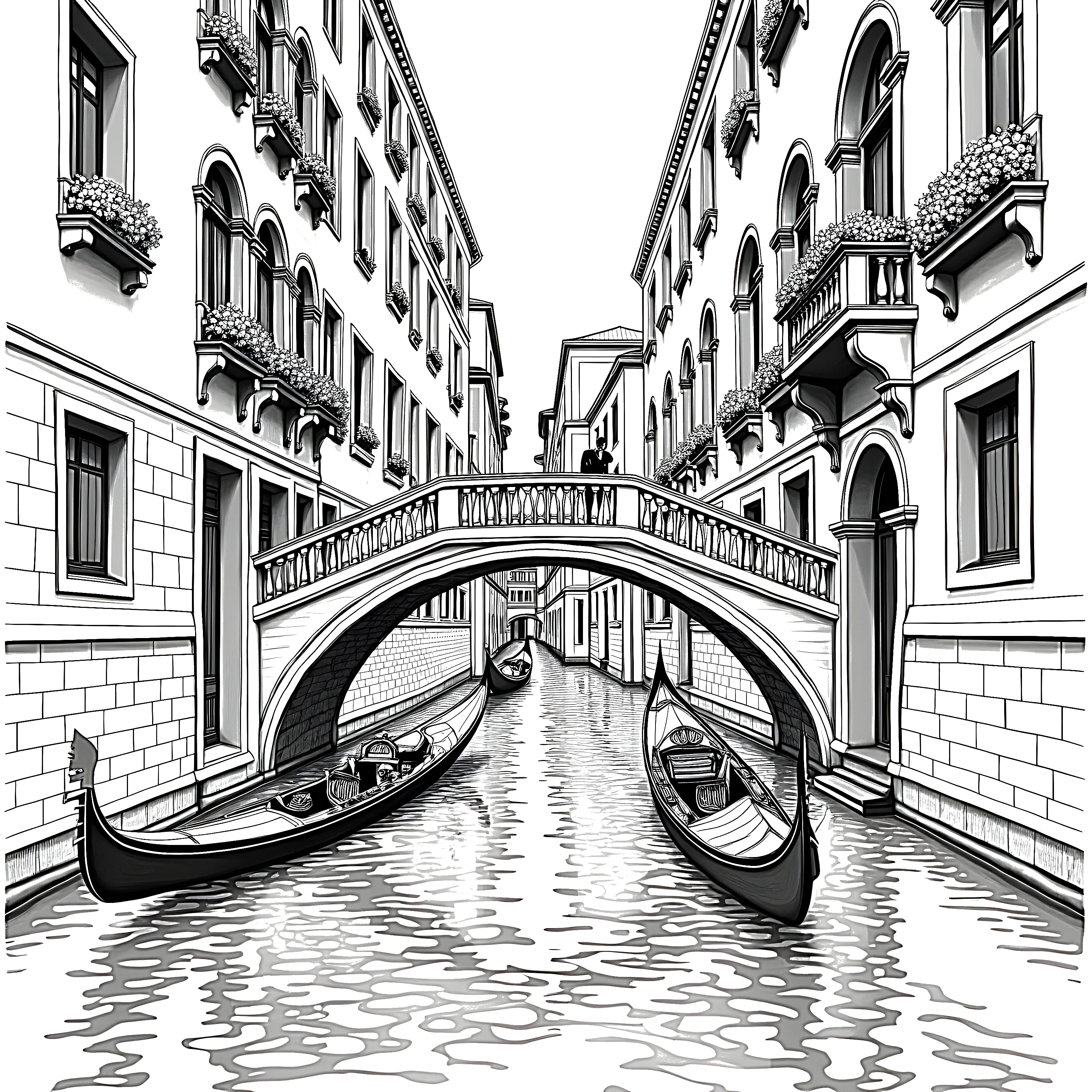 Free Venetian Canal Coloring Page (Printable PDF) – Davinci in You