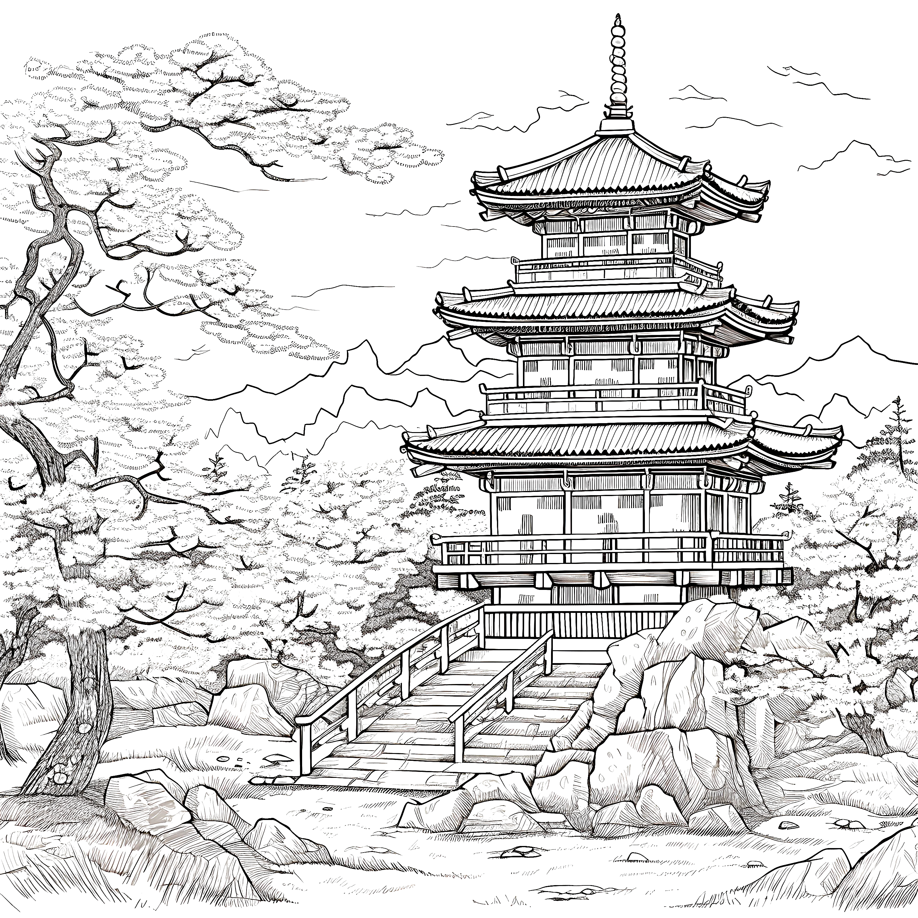 Free Traditional Pagoda Coloring Page (Printable PDF) | DaVinci in You ...