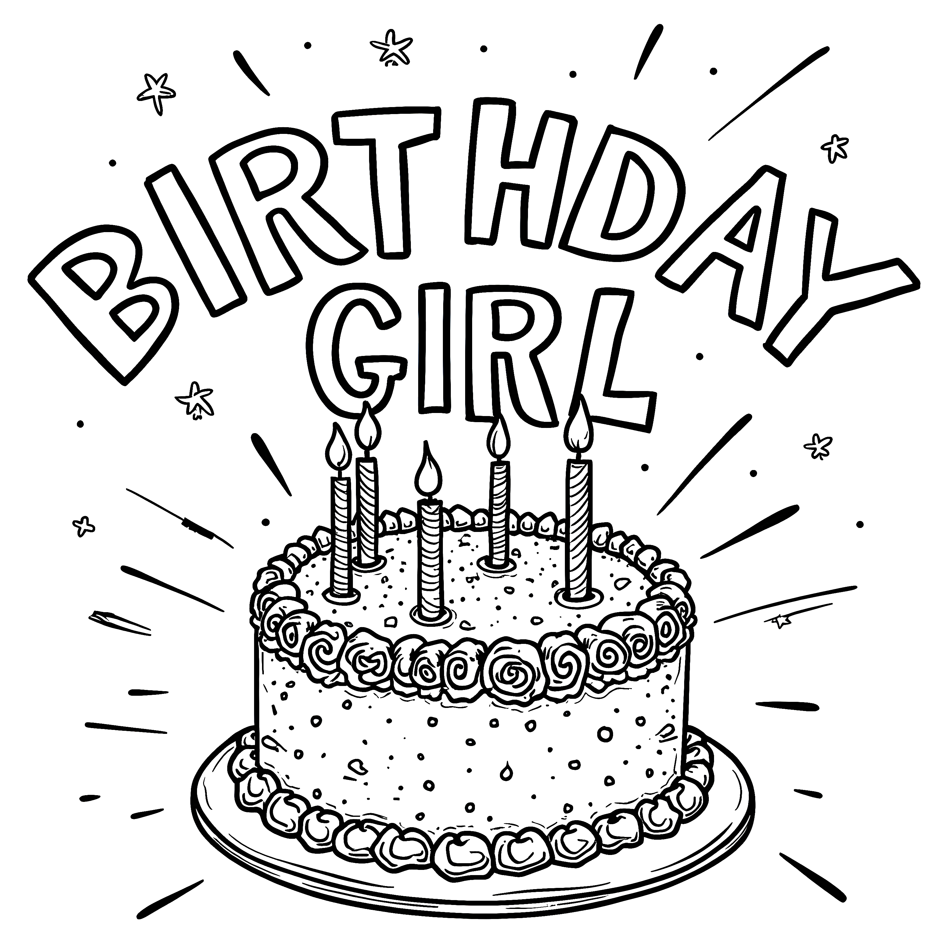 FREE Birthday Girl Coloring Page - Printable Download 🎂 – Davinci in You