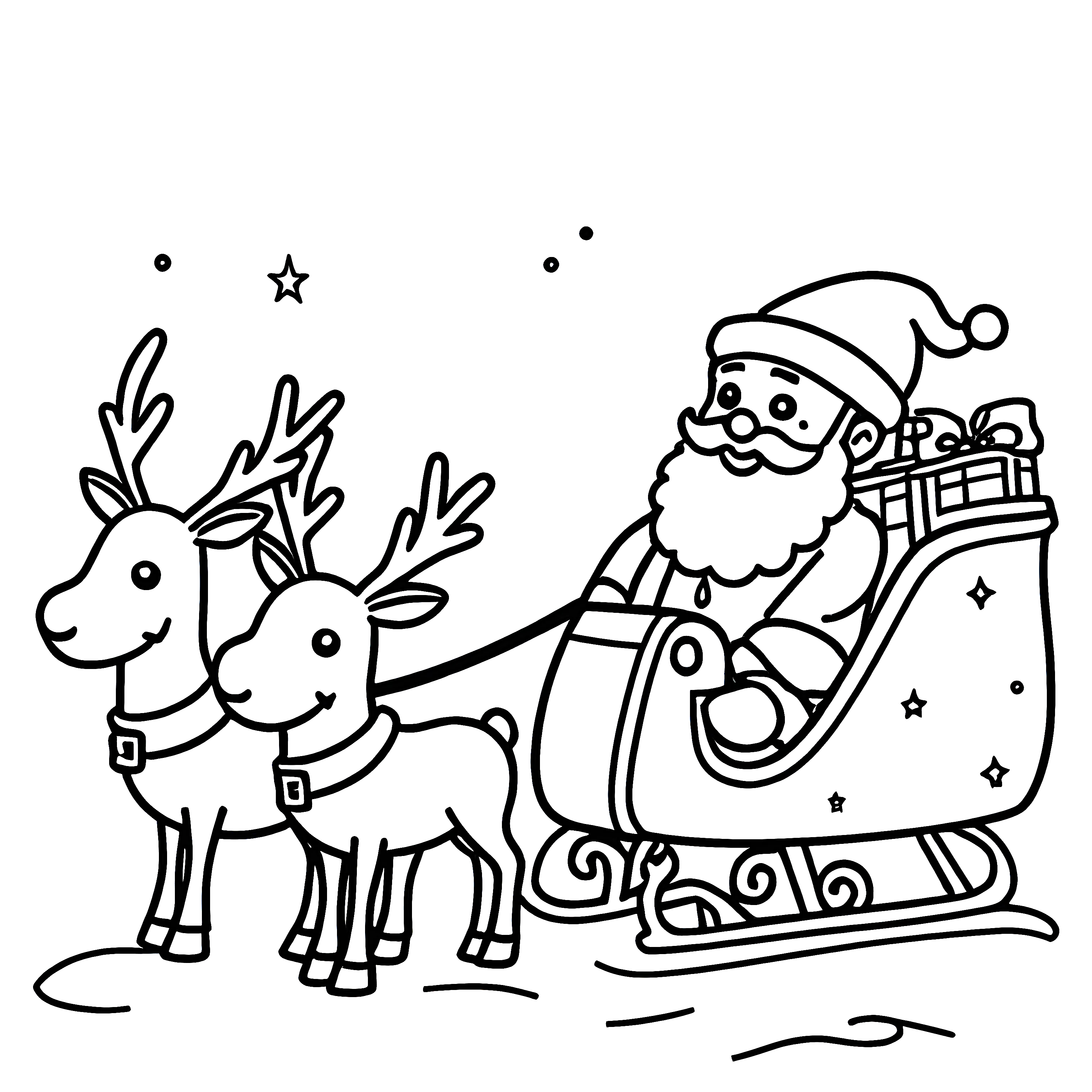 FREE Santa Claus Sleigh Ride Coloring Page Download 🎂 – Davinci in You