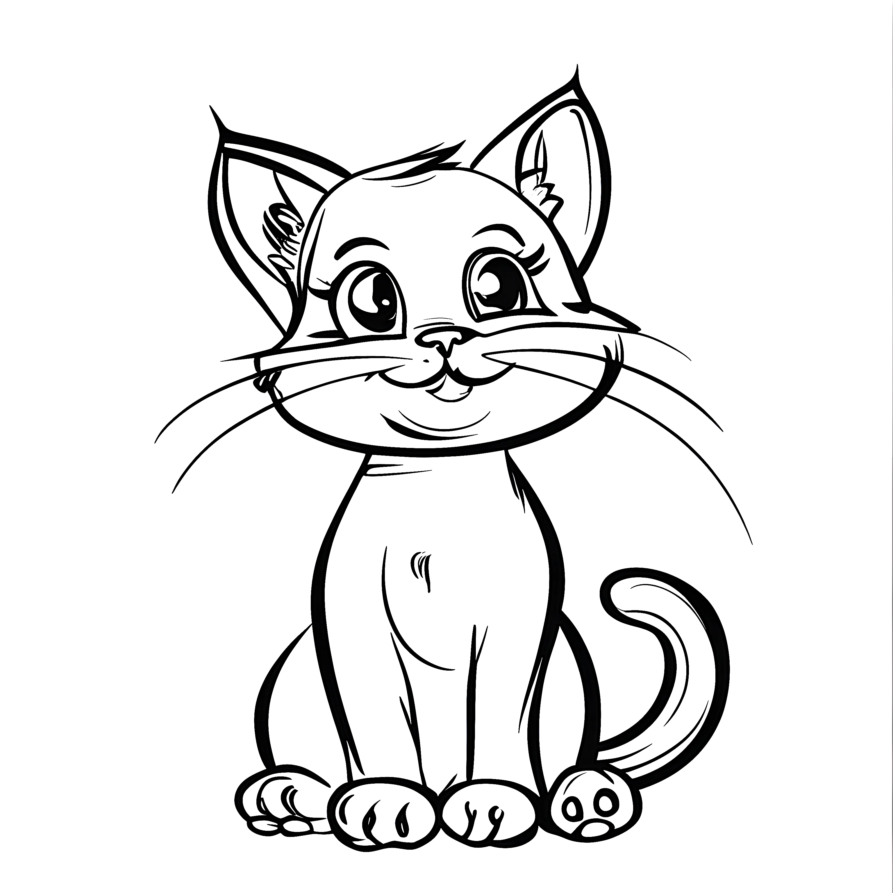 FREE Cartoon Cat Coloring Page Download for Kids 🐾 – Davinci in You