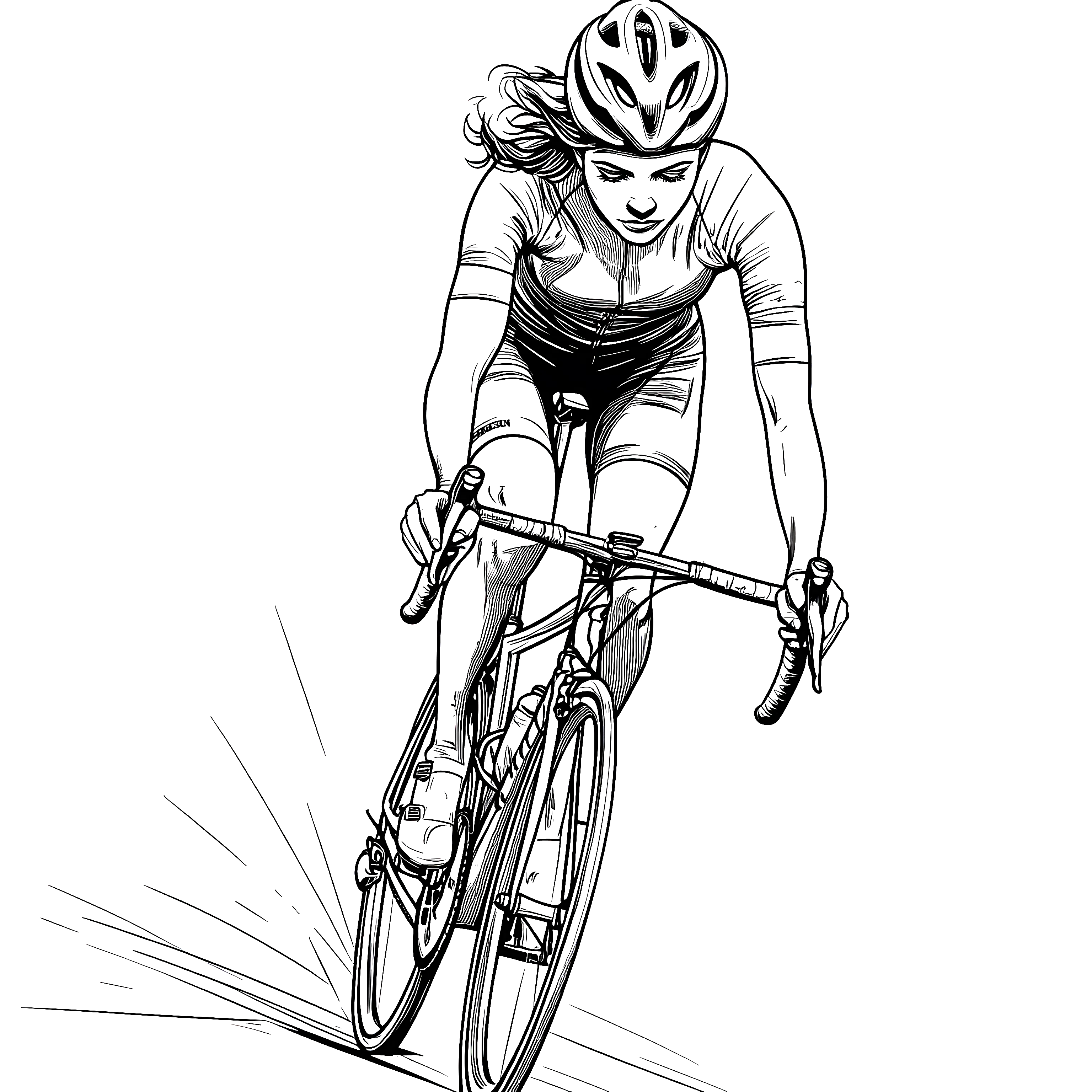 FREE Cyclist Coloring Page - Detailed Black and White Sketch - Downloa ...