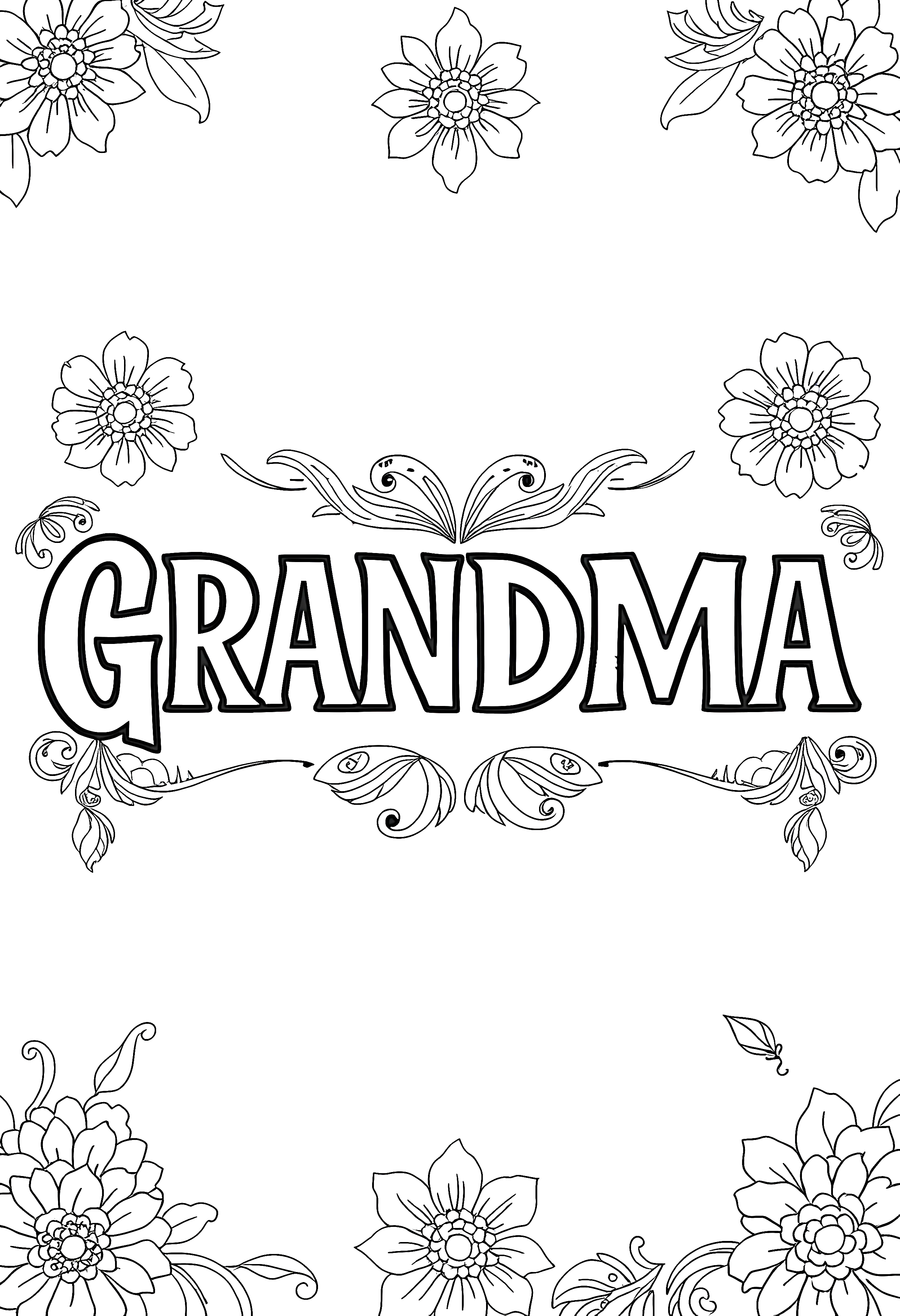 FREE Grandma Floral Coloring Page - Printable Family Appreciation Acti ...