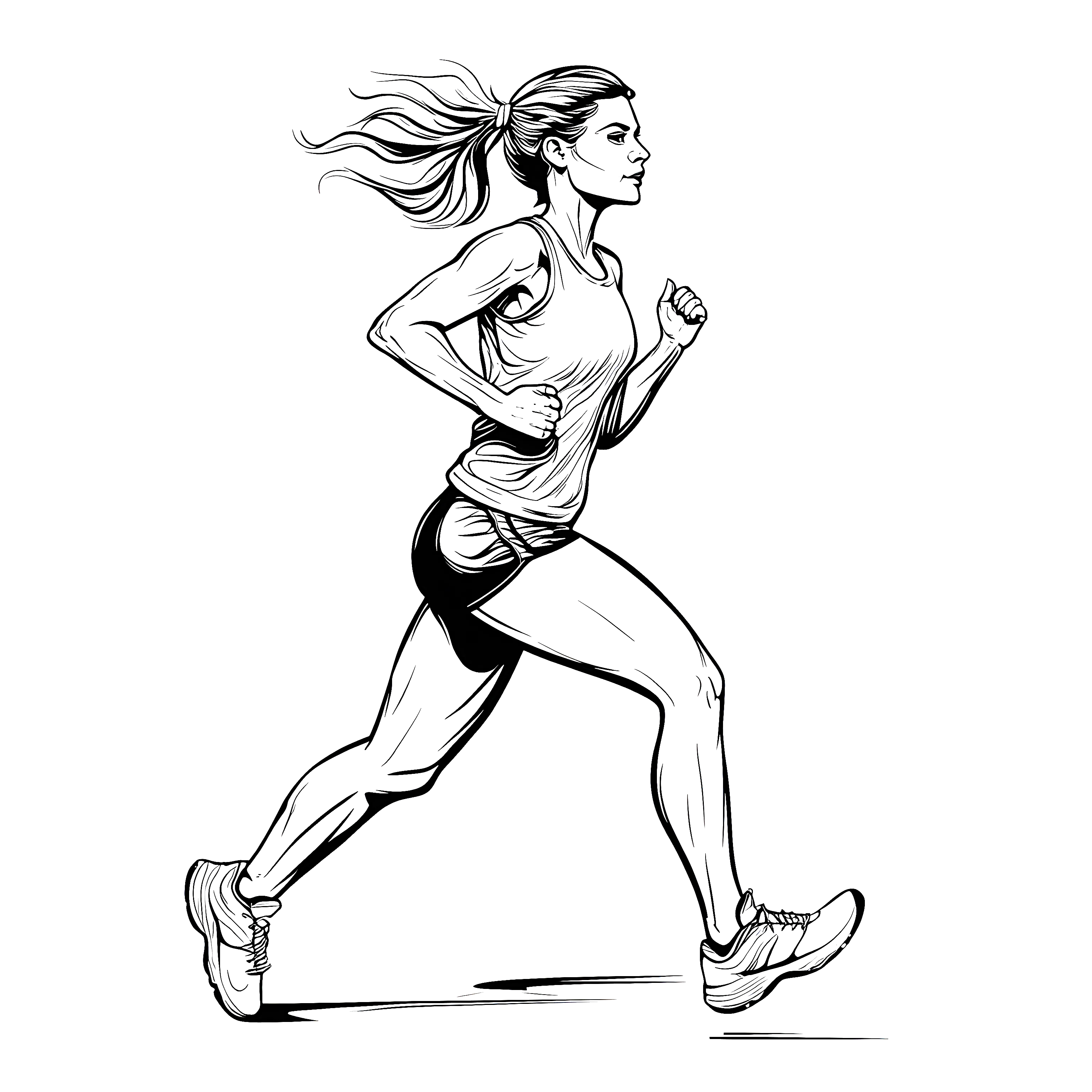 FREE Female Jogger Coloring Page - Printable Download 🏆 – Davinci in You