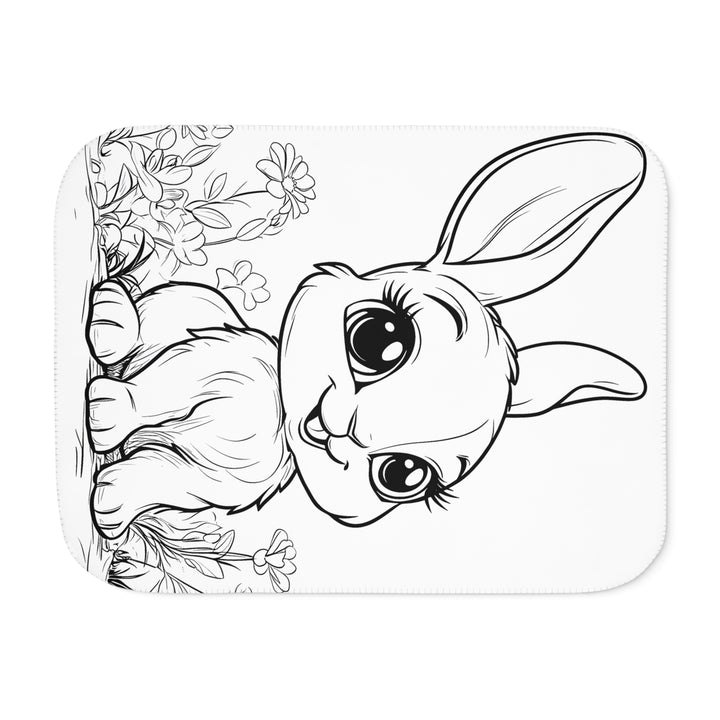 FREE Bunny Coloring Page - Adorable Cartoon Bunny Among Flowers - Prin ...