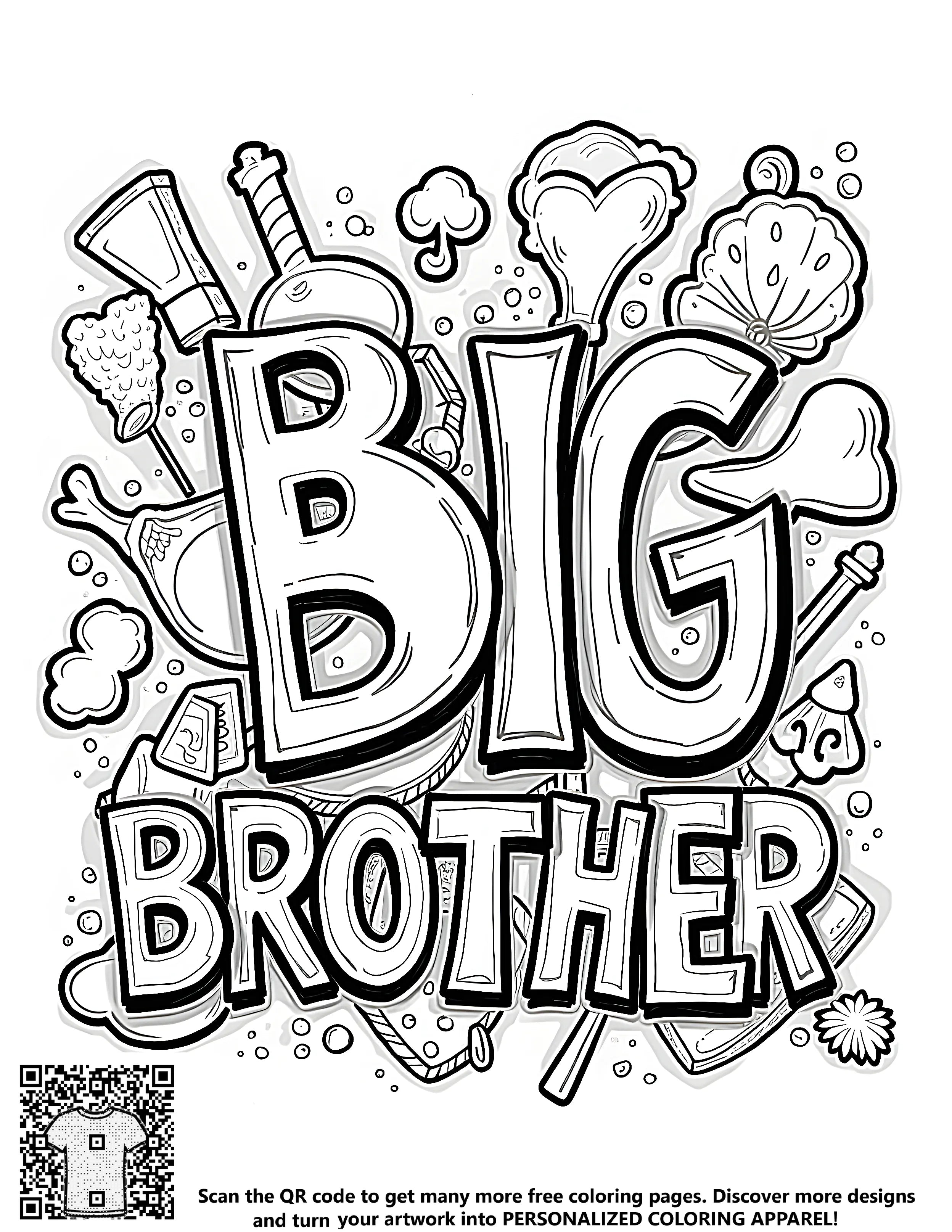 FREE Big Brother Coloring Page - Printable Download – Davinci in You