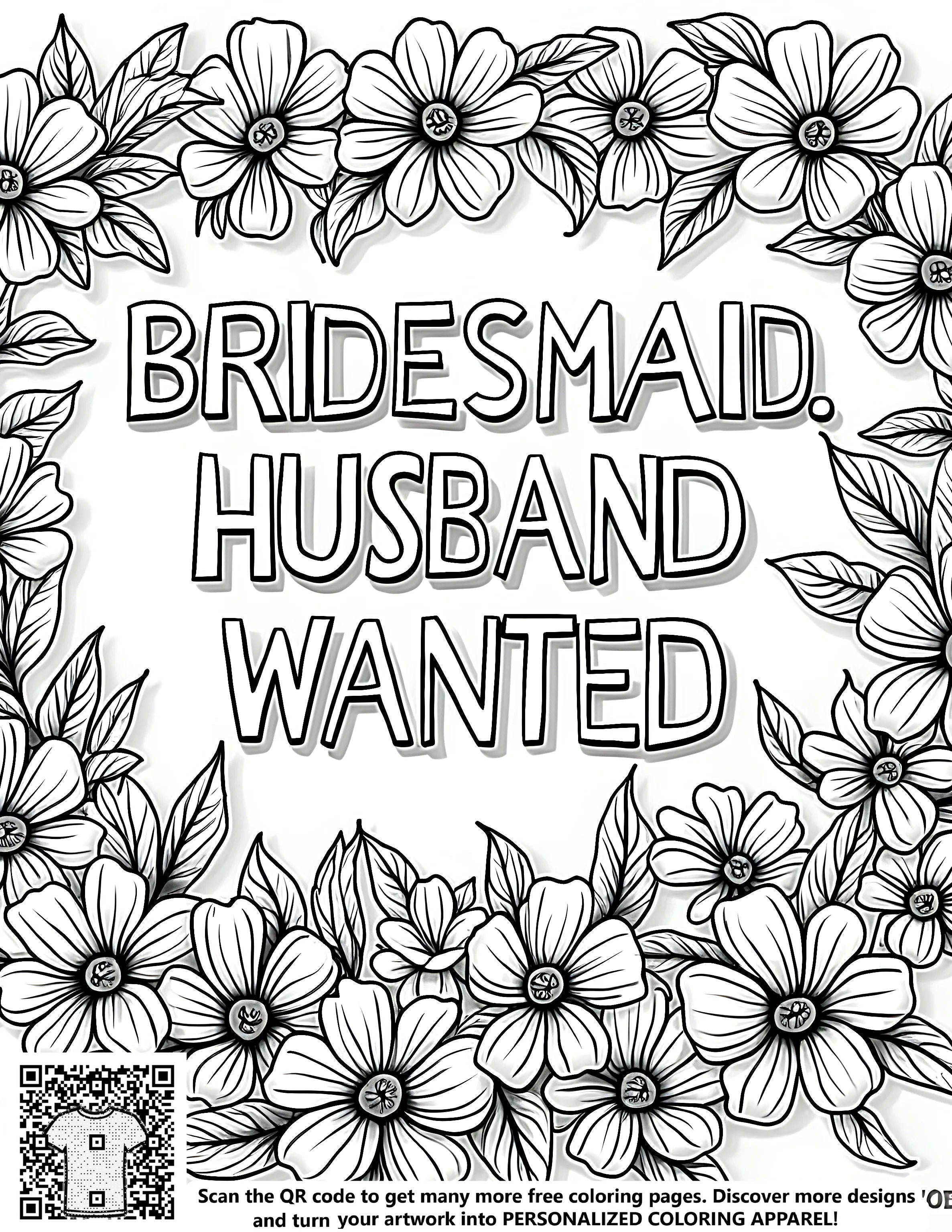 Free Bridesmaid Coloring Page PDF | DaVinci in You – Davinci in You