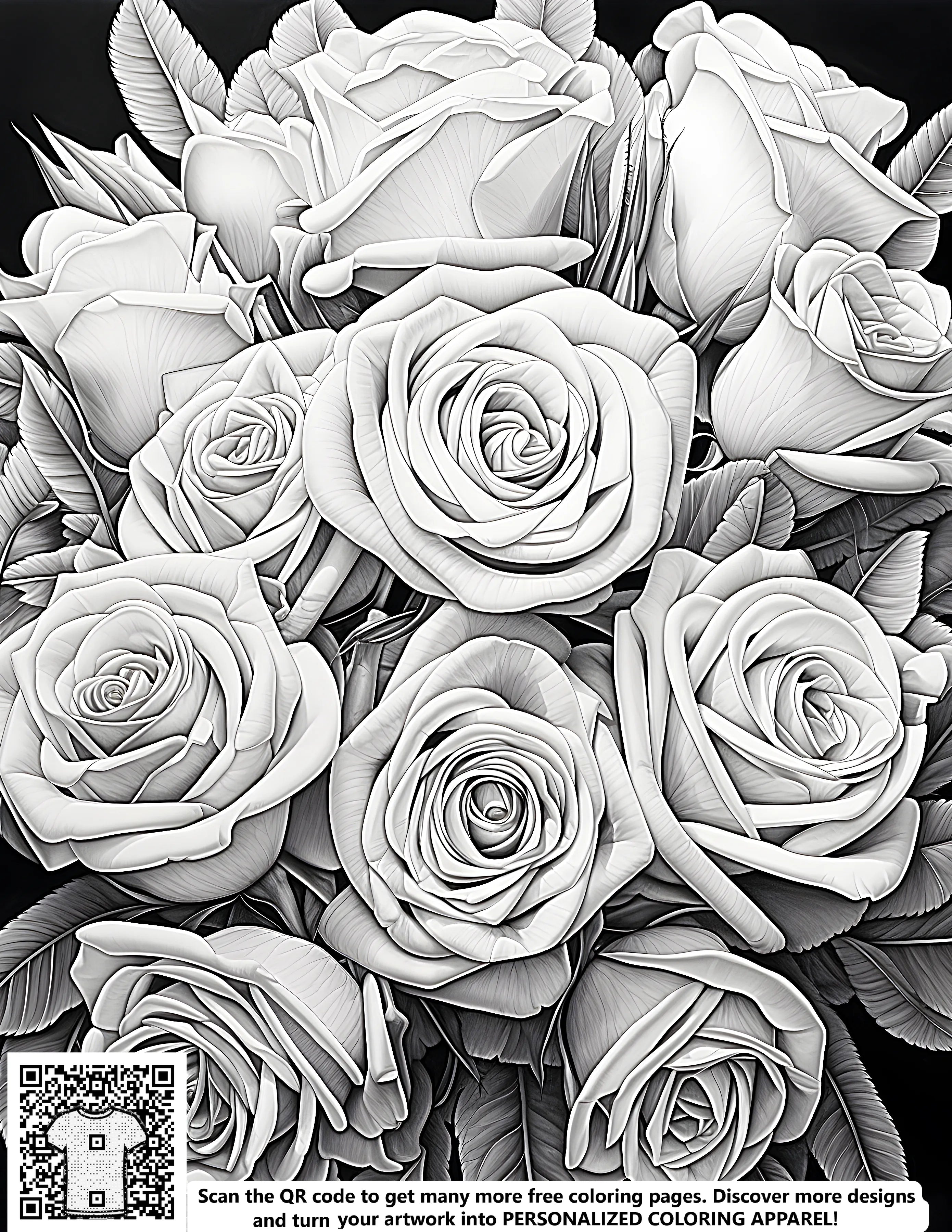 Free Roses Coloring Page PDF | DaVinci in You – Davinci in You