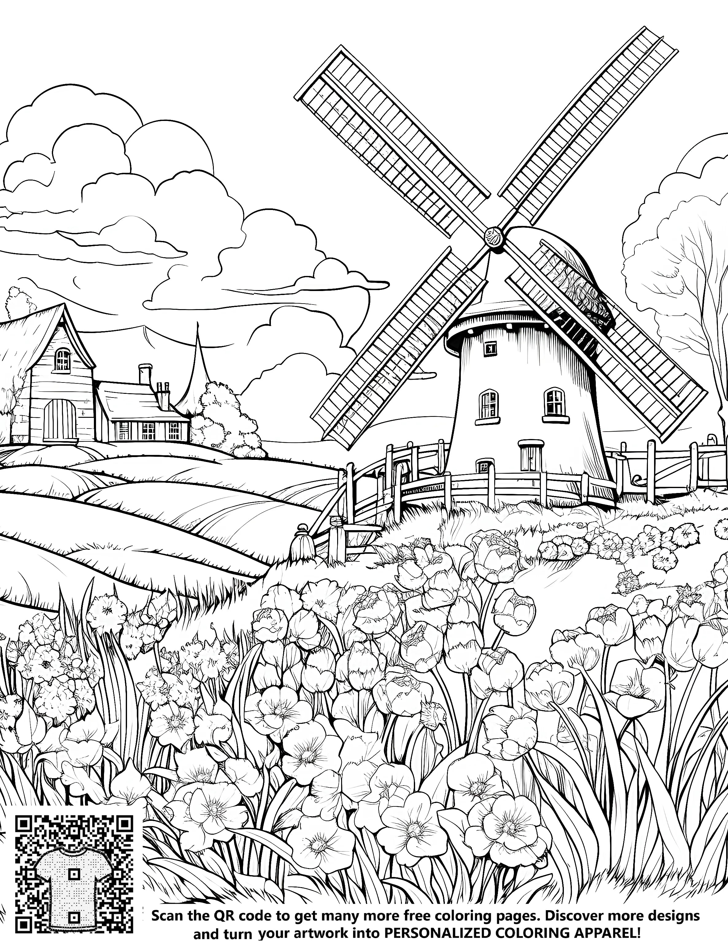 Free Countryside Coloring Page PDF | DaVinci in You – Davinci in You