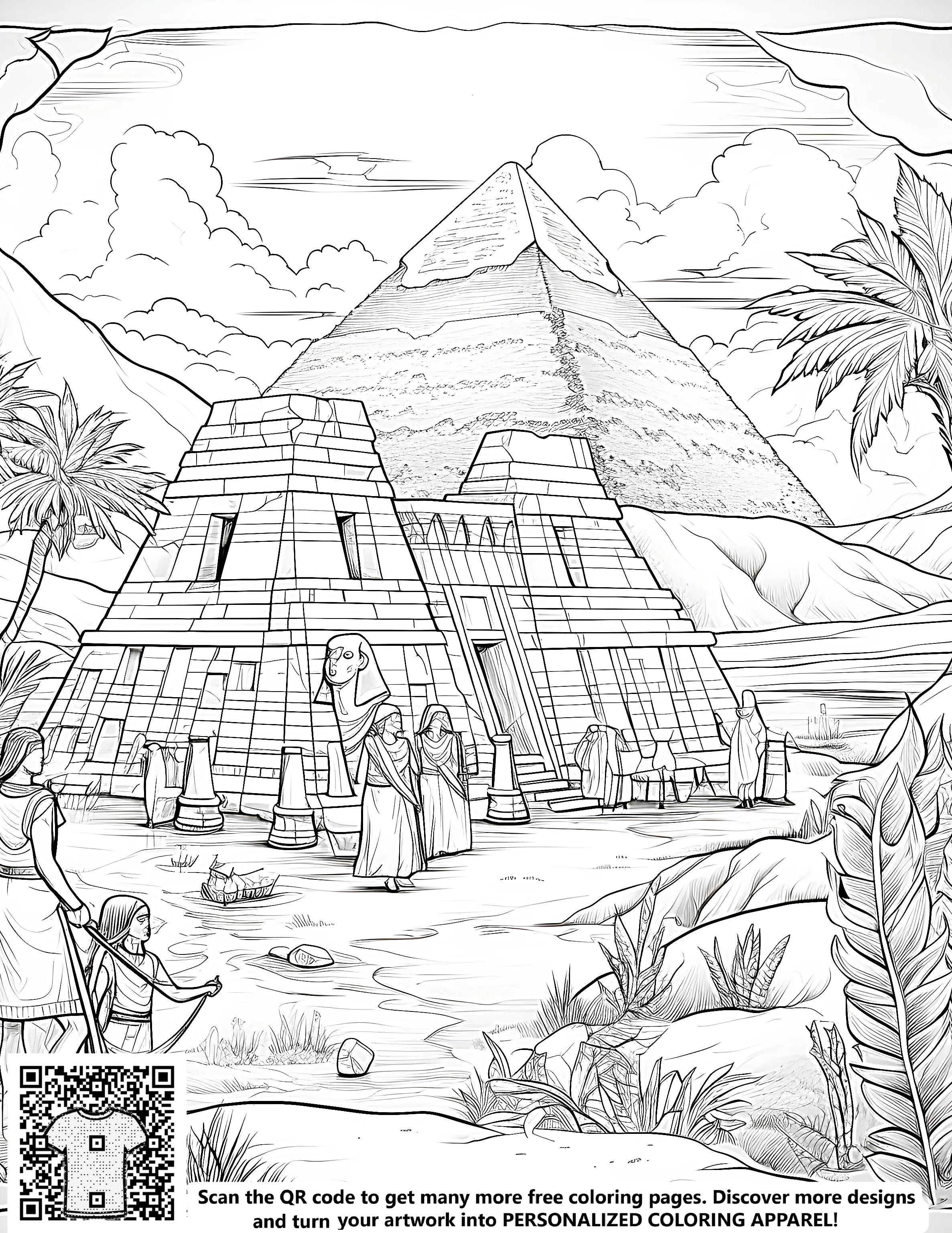 FREE Ancient Egyptian Pyramid Coloring Page - Printable Download ...