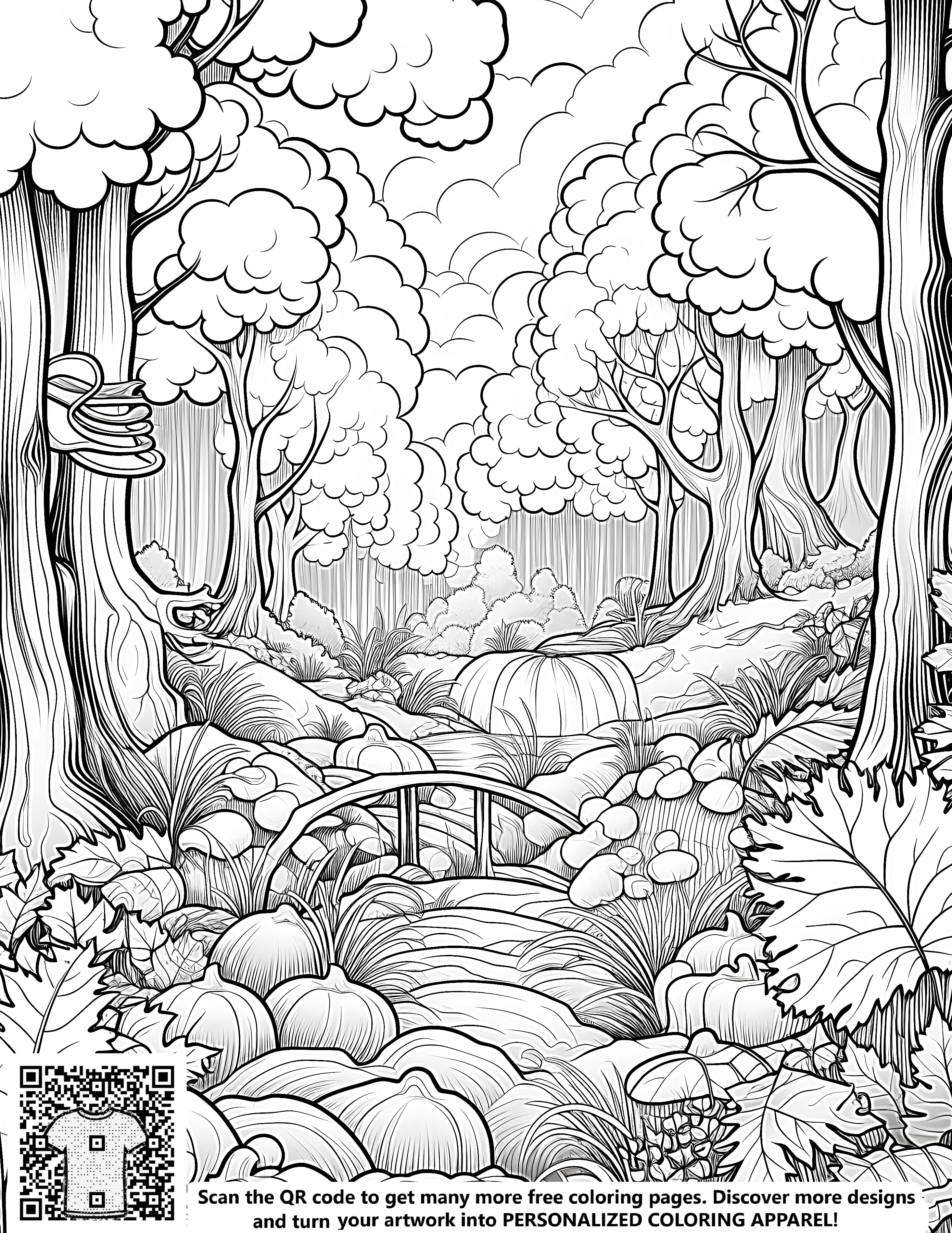 Free Forest Scene Coloring Page PDF – Davinci in You