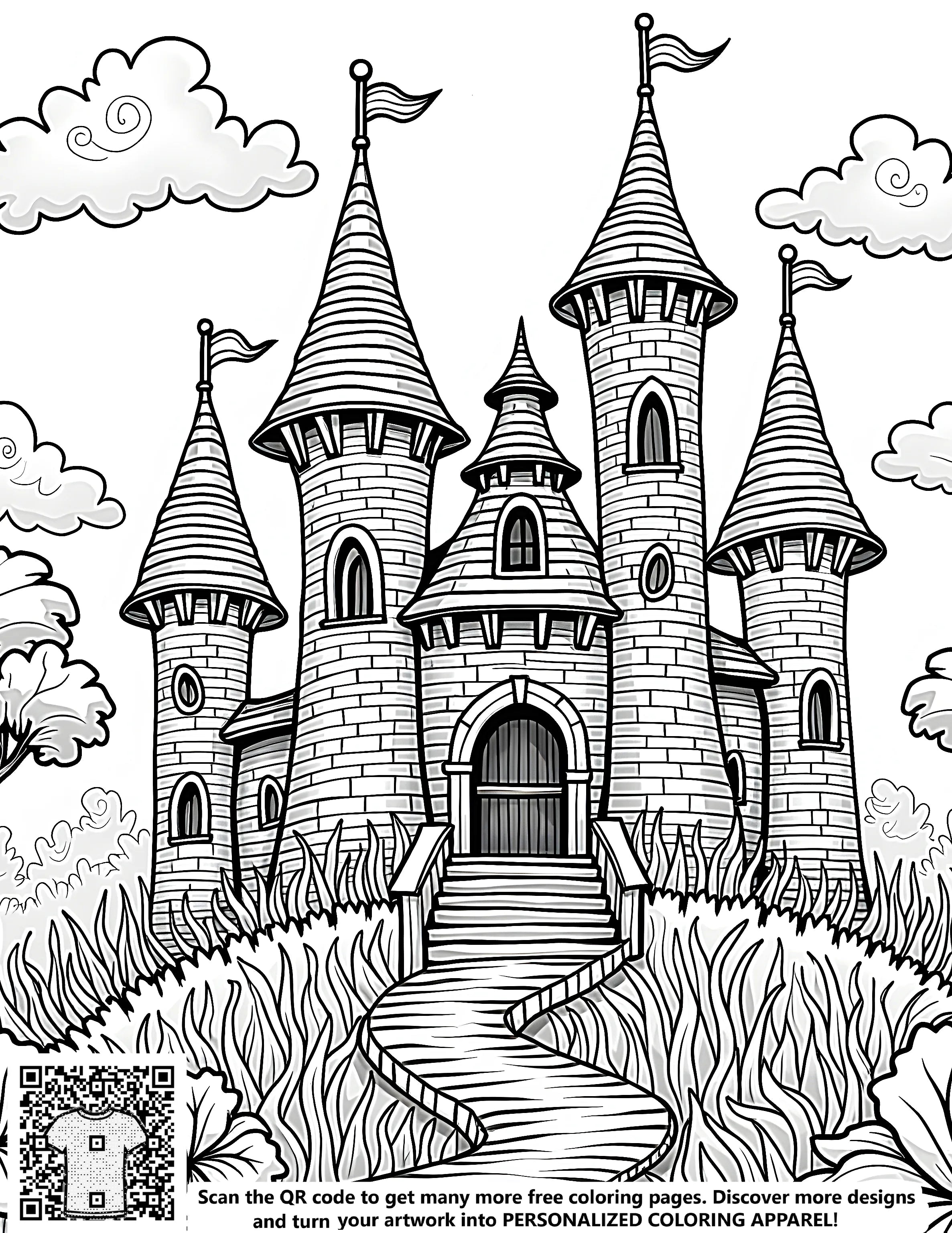 Free Fantasy Castle Coloring Page PDF | DaVinci in You – Davinci in You