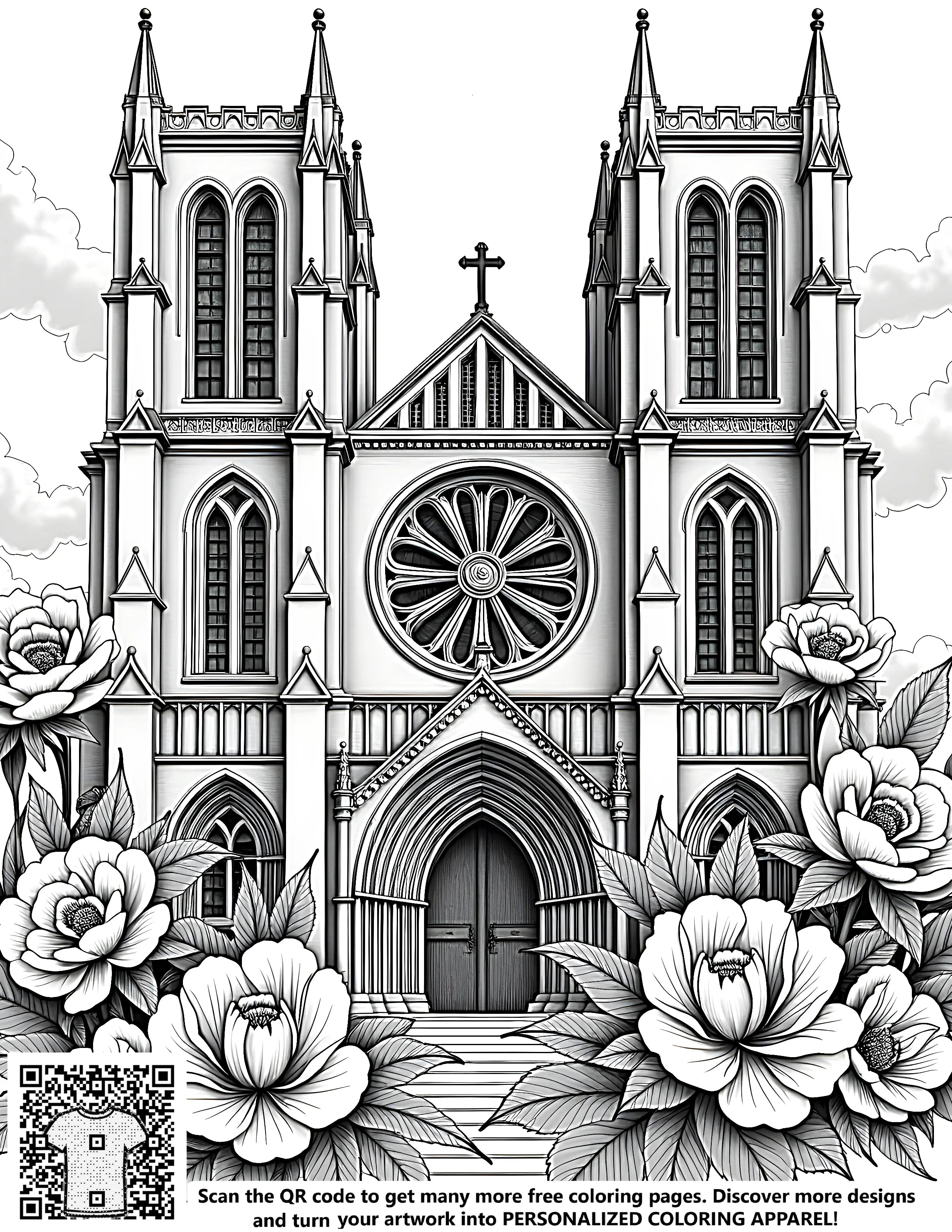 Free Cathedral Coloring Page PDF | DaVinci in You – Davinci in You