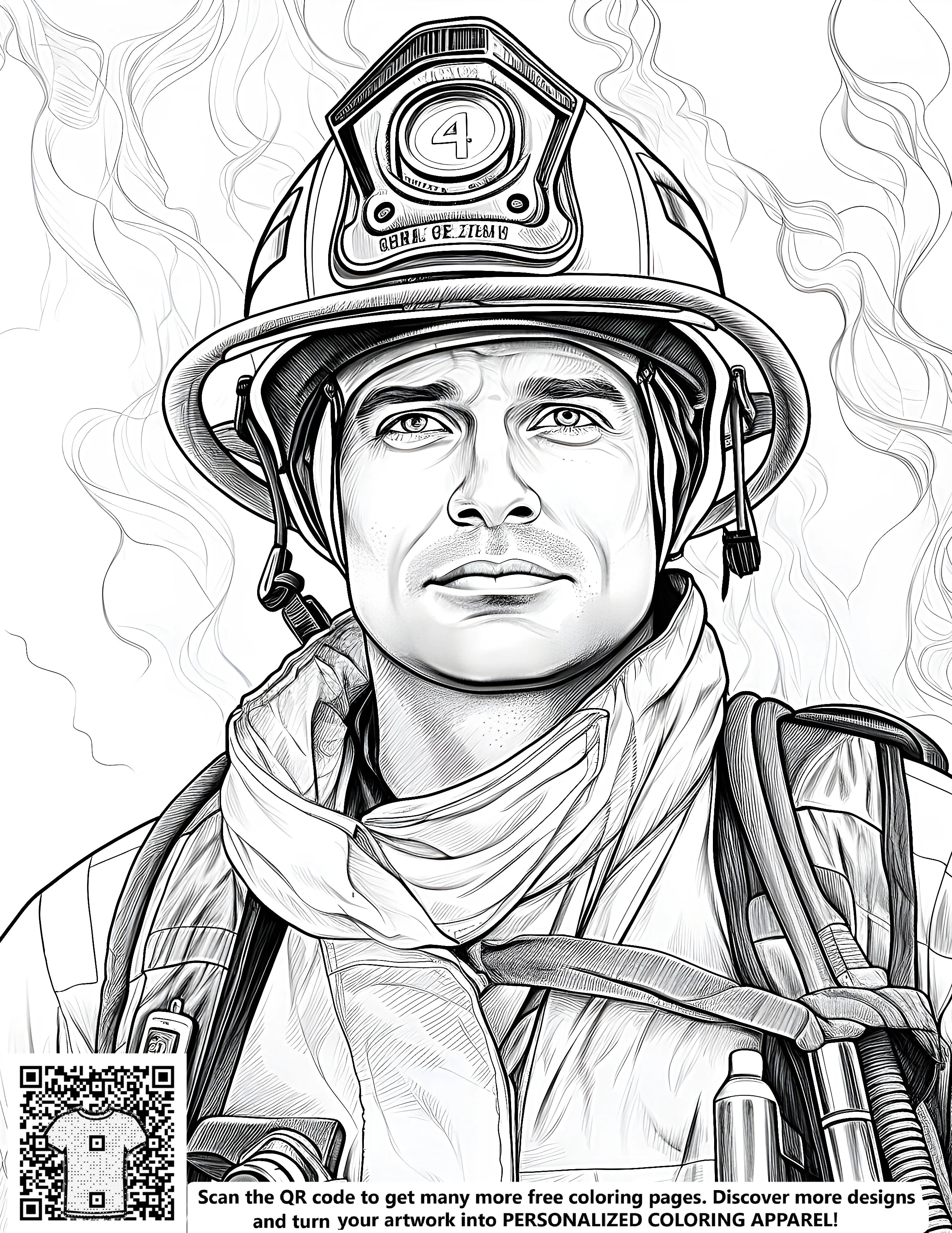 FREE Firefighter Coloring Page - Printable Download – Davinci in You