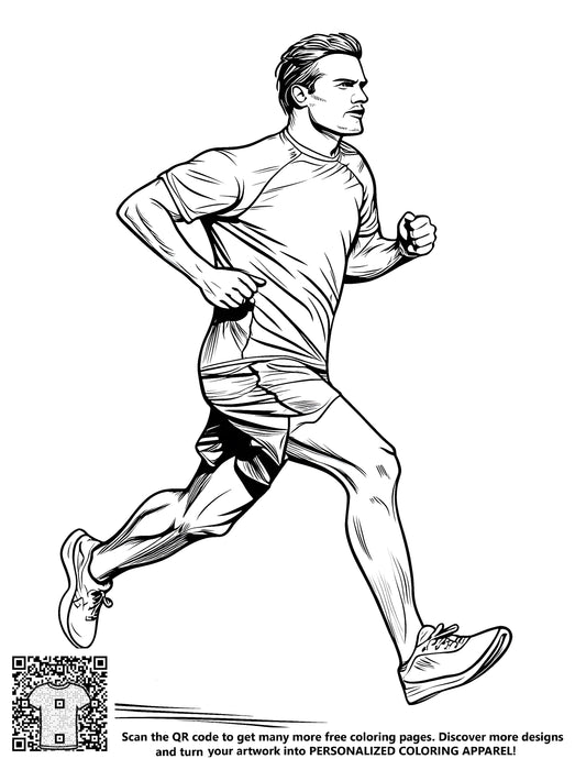 FREE Running Man Coloring Page - Printable Download 🏆 – Davinci in You