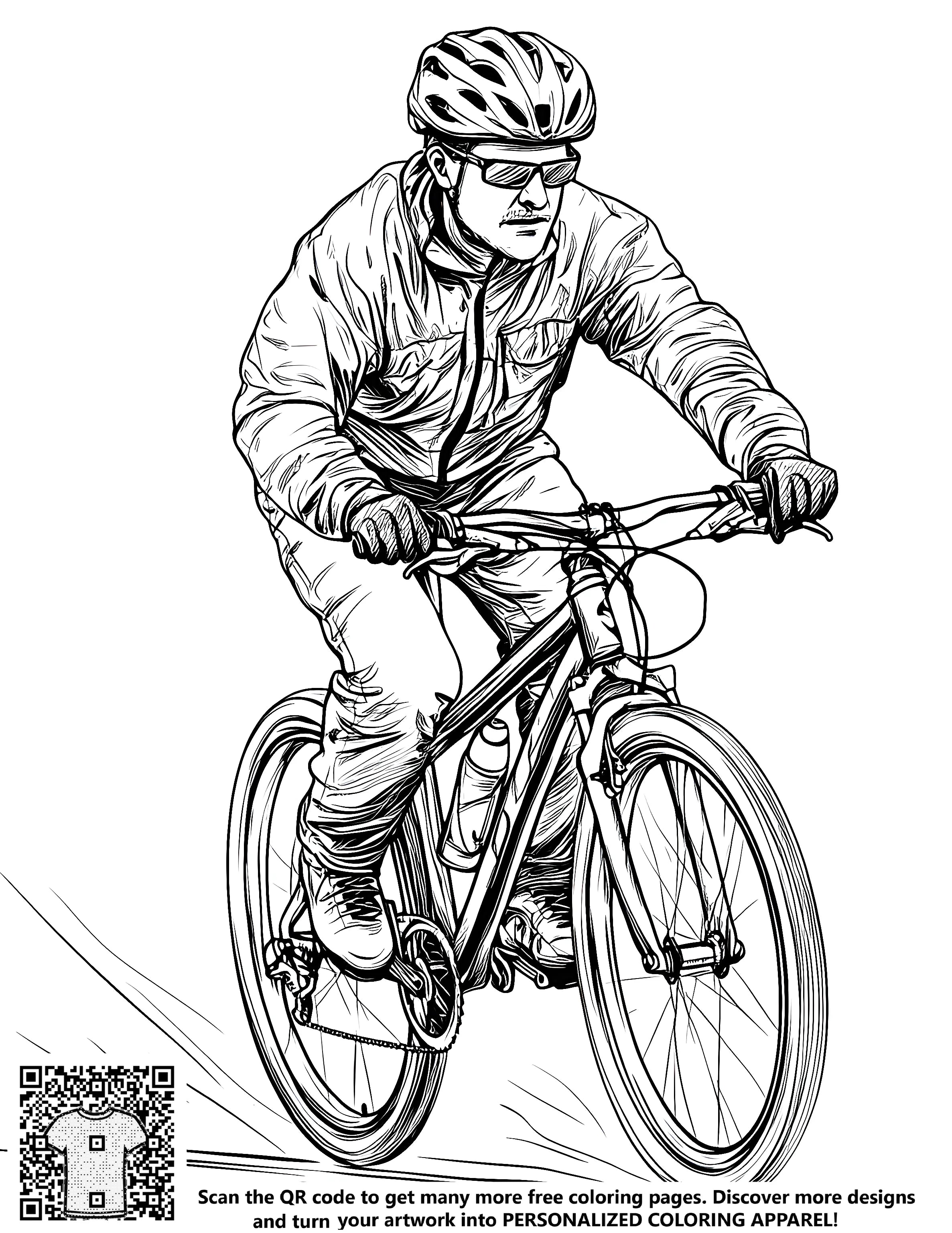 FREE Printable Coloring Page - Male Cyclist in Sport Gear – Davinci in You