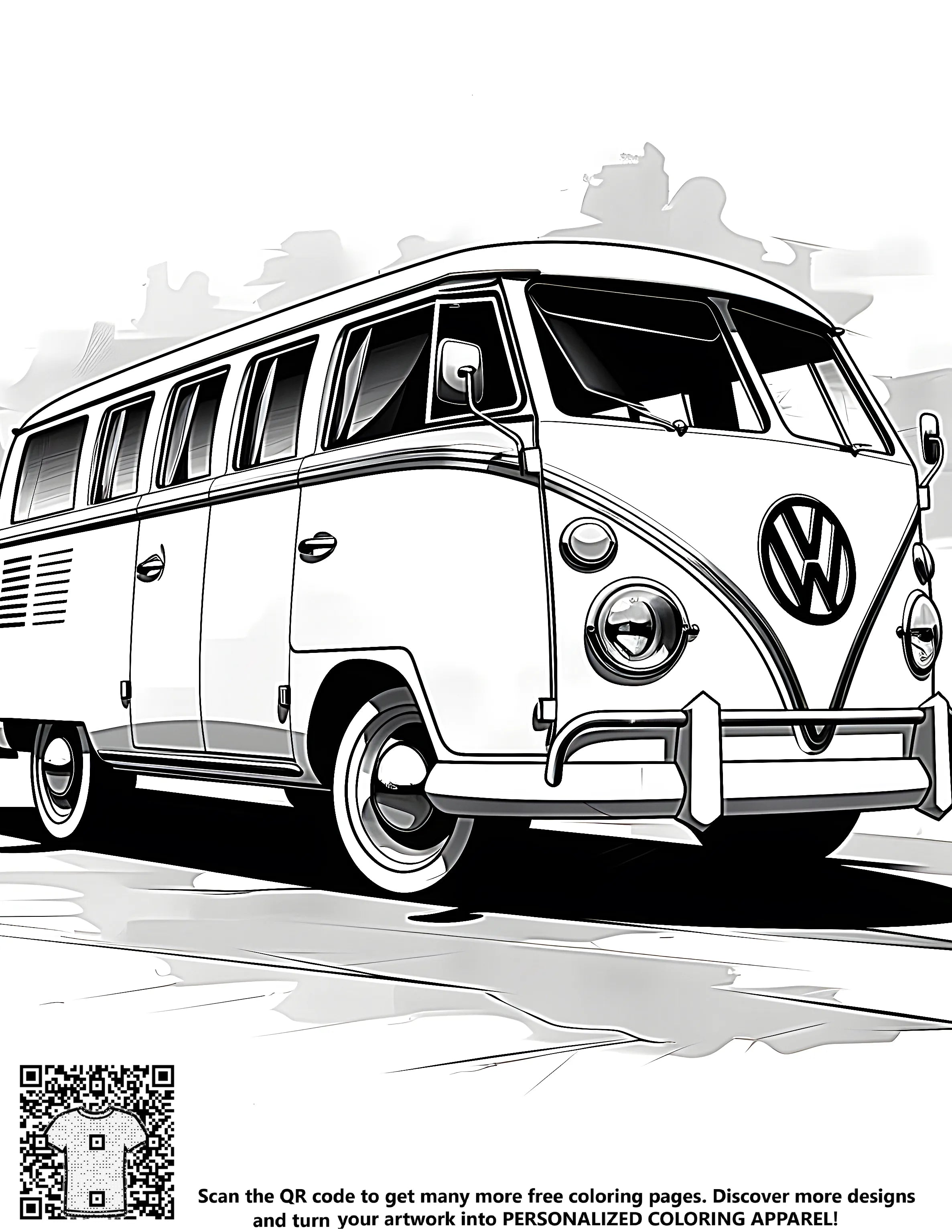 FREE Classic Volkswagen Van Coloring Page - Download NOW – Davinci in You