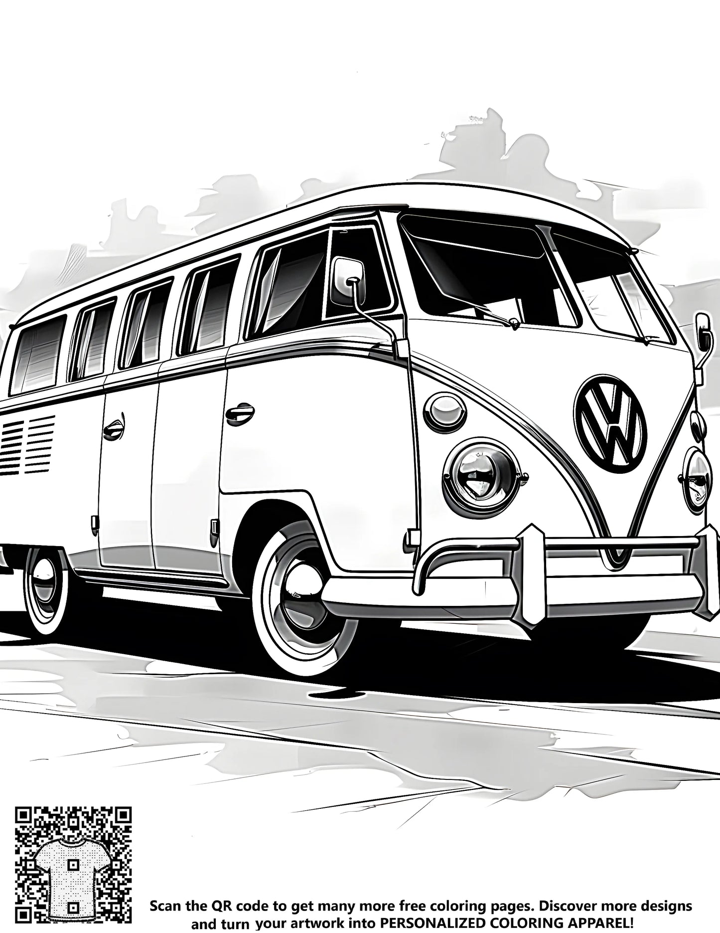 FREE Classic Volkswagen Van Coloring Page - Download NOW – Davinci in You
