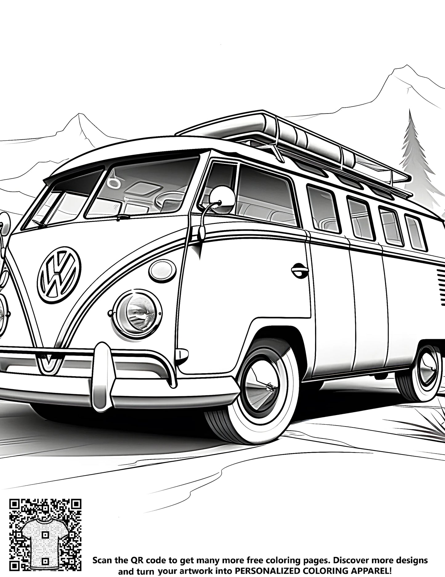 Free Vintage Van Coloring Page PDF | DaVinci in You – Davinci in You