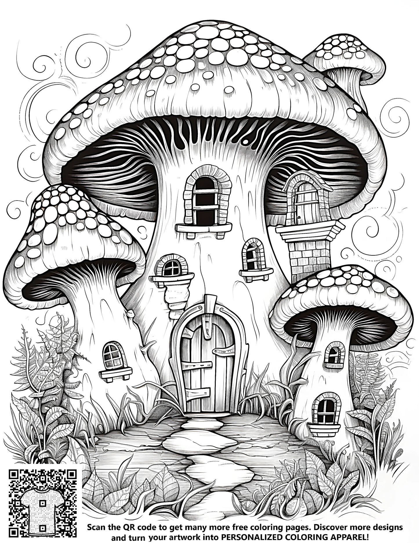 FREE Whimsical Mushroom House Coloring Page Printable – Davinci in You