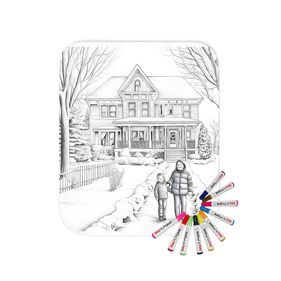 FREE Winter House Coloring Page - Printable Download 🏰 – Davinci in You
