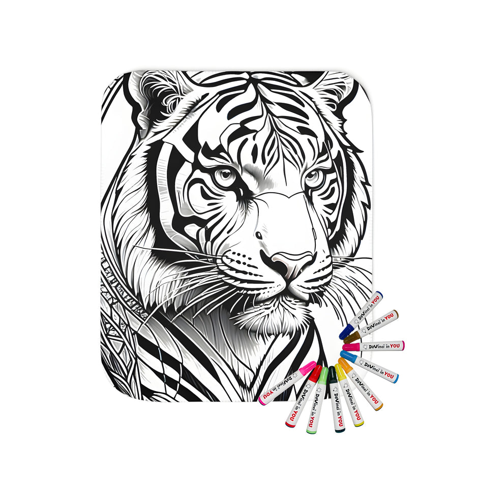 FREE Tiger Coloring Page with Intricate Floral Border - Download NOW 🐾 ...