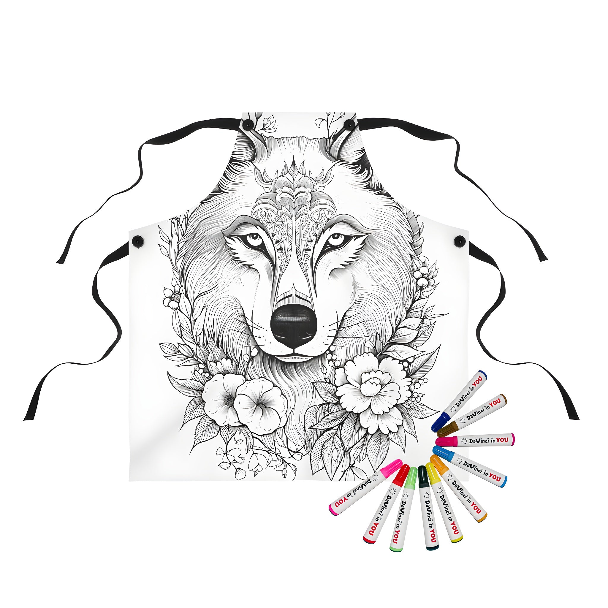 FREE Wolf Face with Floral Elements Coloring Page - Printable Download ...