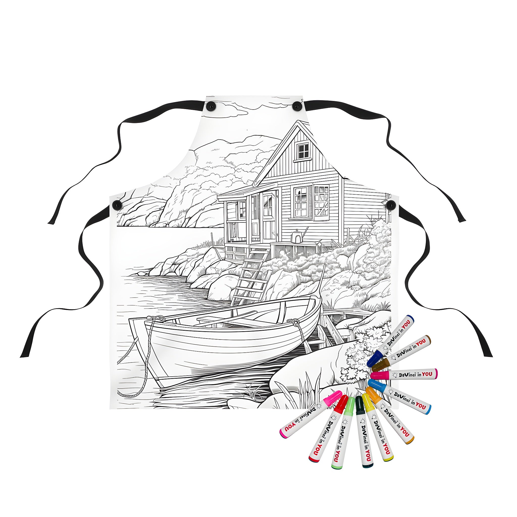 Apron Coloring Kit with 10 Fabric Markers - Lakeside Cottage – Davinci ...