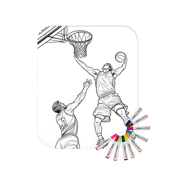 FREE Basketball Coloring Page - Slam Dunk Action Printable 🏆 – Davinci ...