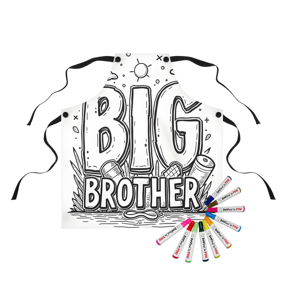 FREE Big Brother Coloring Page - Printable Monochrome Illustration wit ...