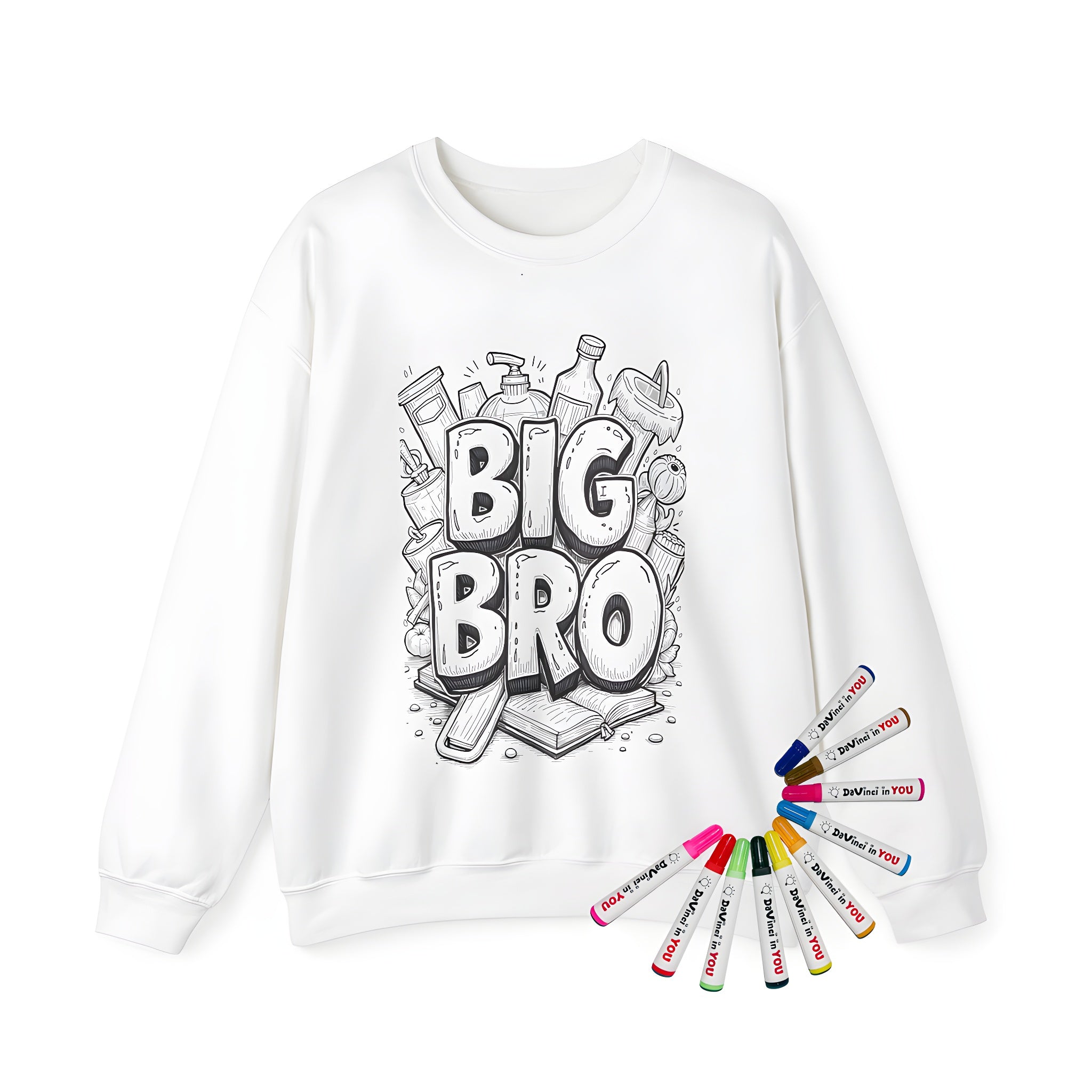 FREE BIG BRO Coloring Page with Household Items and Stationery - Print ...