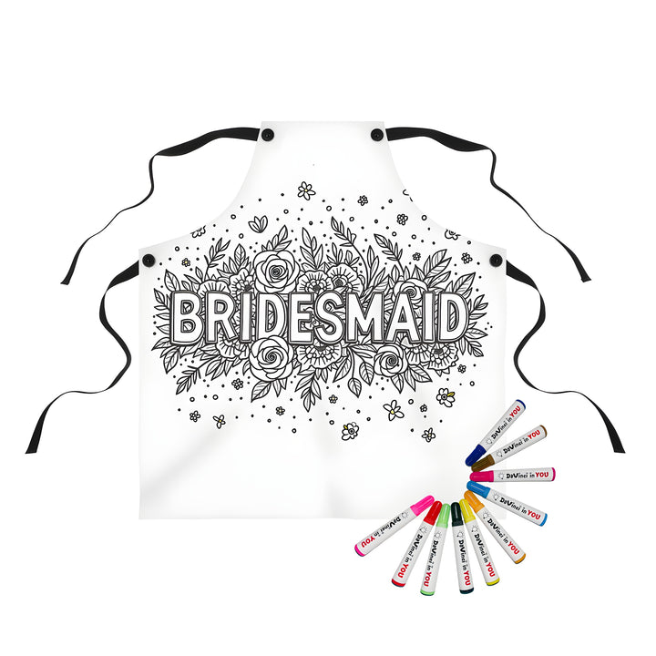 FREE Bridesmaid Coloring Page with Flowers and Leaves - Download NOW 🎂 ...