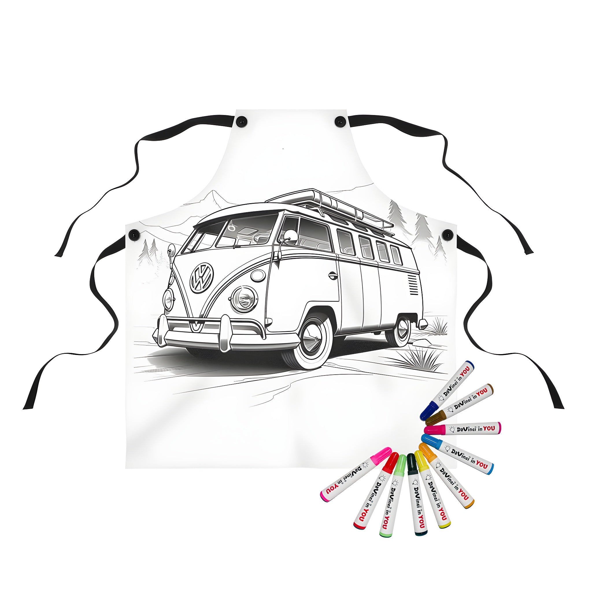 FREE Vintage Volkswagen Van Coloring Page - Printable Mountain Landsca ...