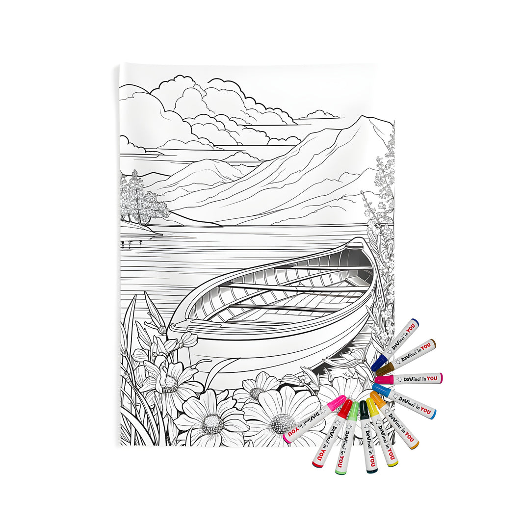 Free Mountain Lake Coloring Page (Printable PDF) | DaVinci in You ...