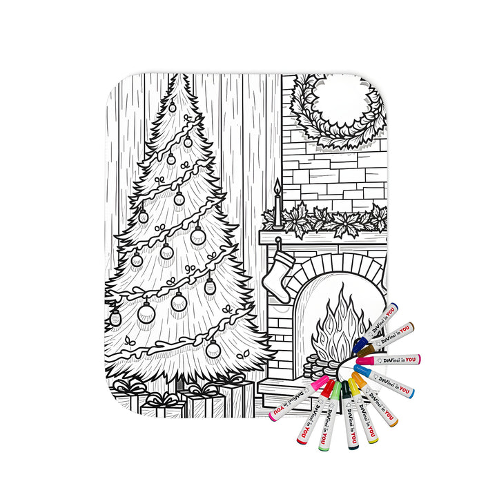 FREE Christmas Room Coloring Page - Download NOW 🎂 – Davinci in You